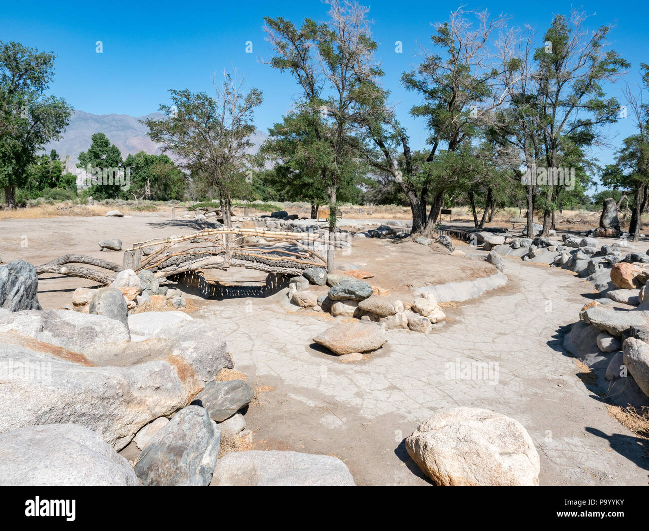 Japanese garden at Manzanar Manzanar Detention Camp, World War II ...