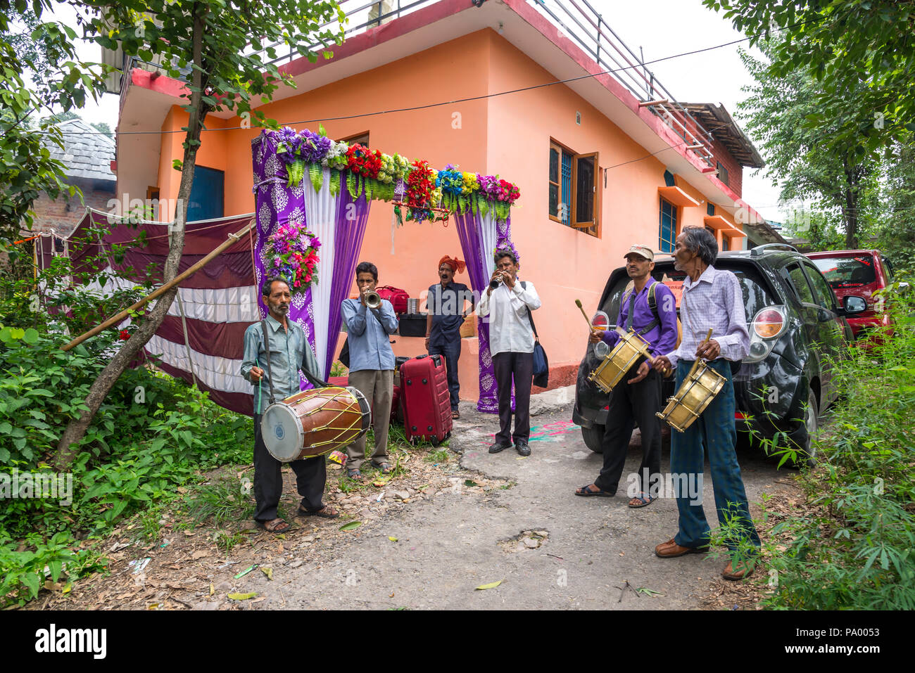 A traditional wedding in a small village in the Indian province. India ...