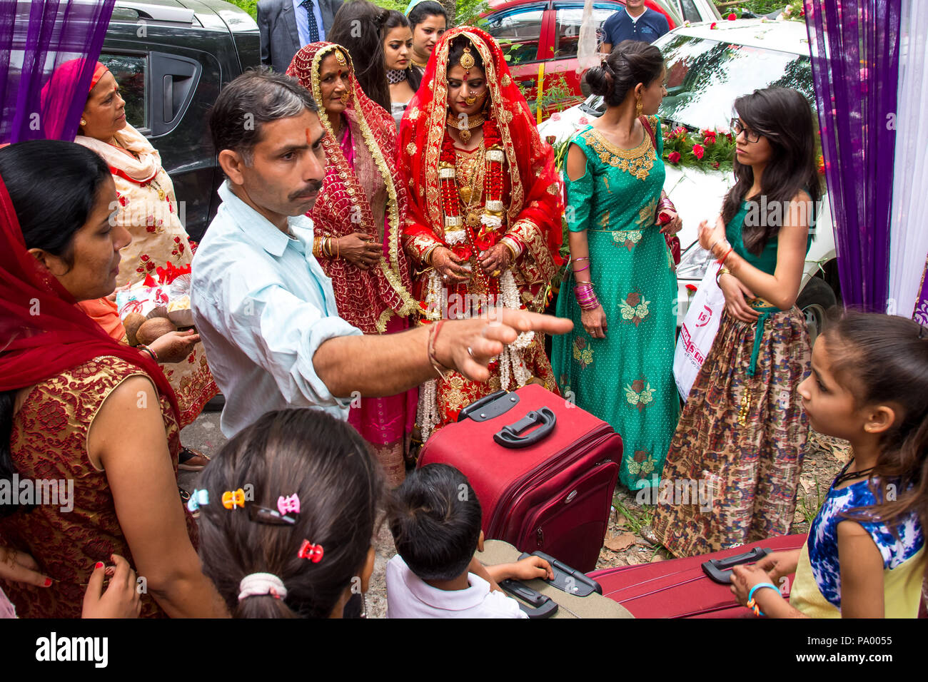 A traditional wedding in a small village in the Indian province. India ...
