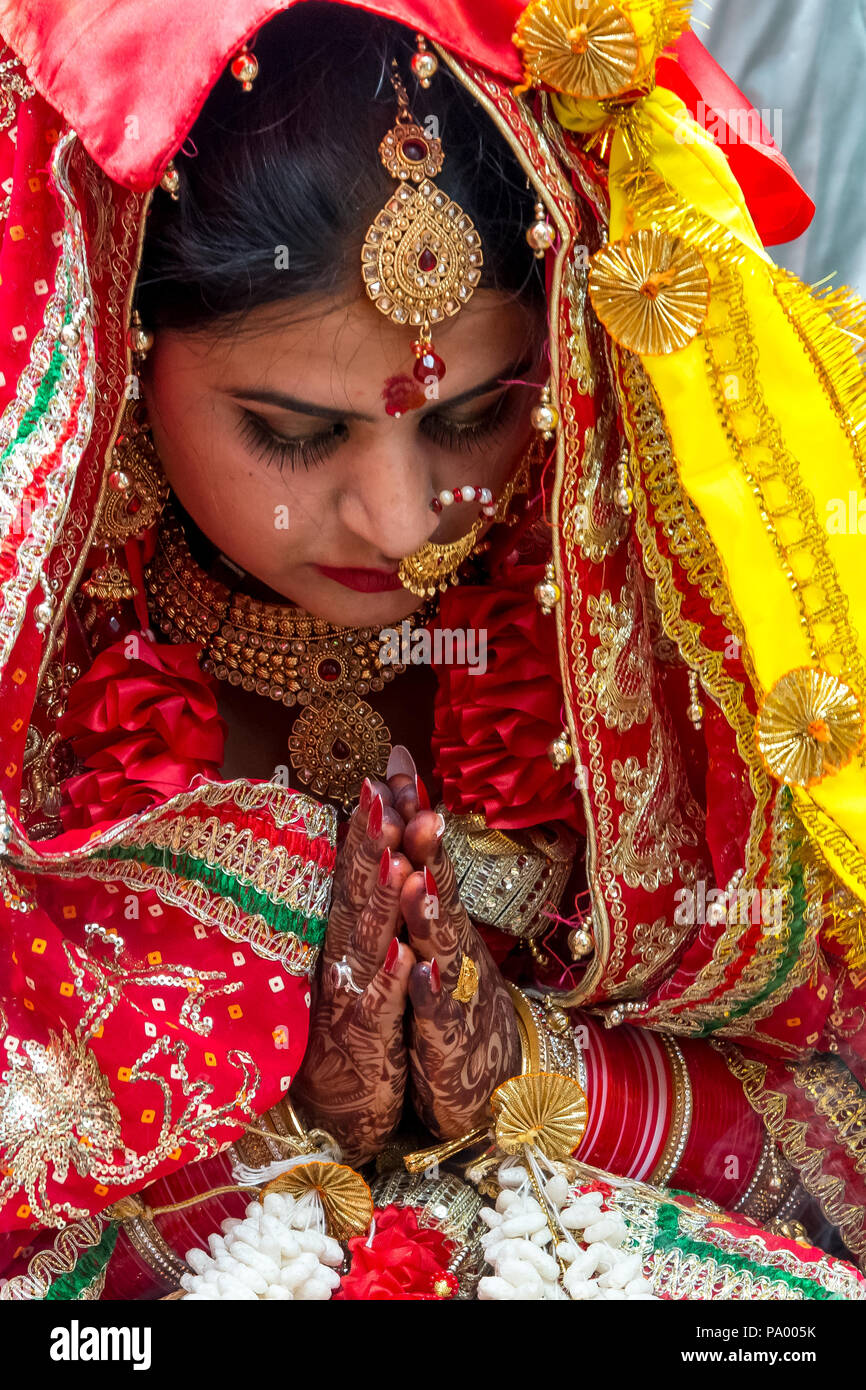 Indian woman hands folded in hi-res stock photography and images - Alamy