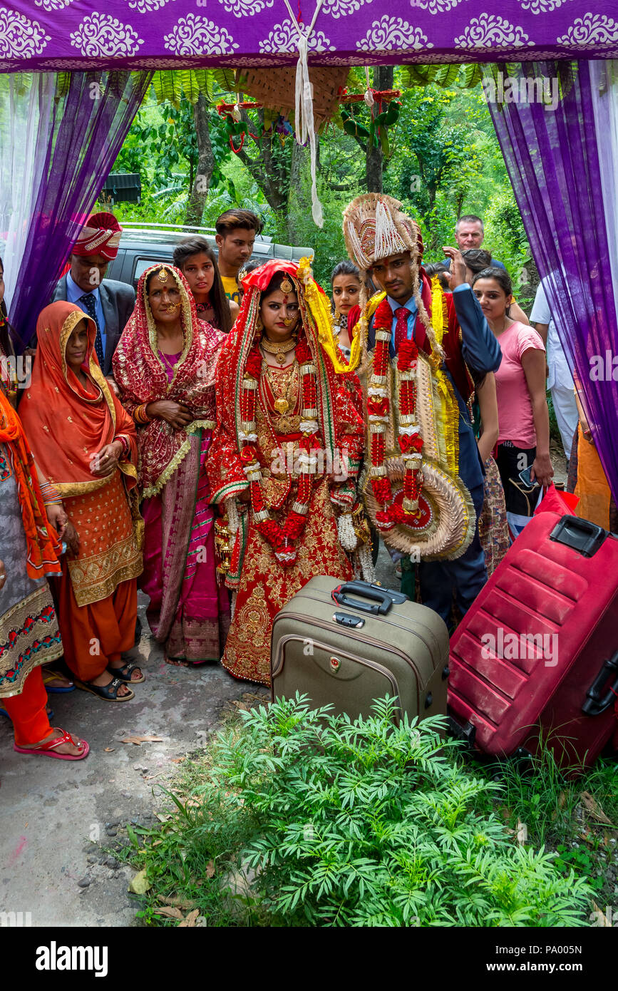 A traditional wedding in a small village in the Indian province. India ...