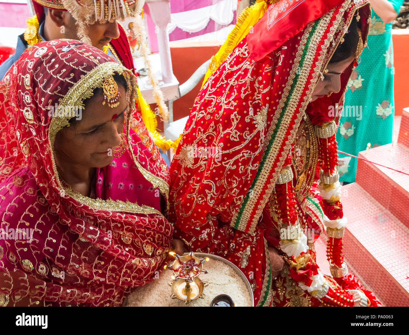 A traditional wedding in a small village in the Indian province. India ...