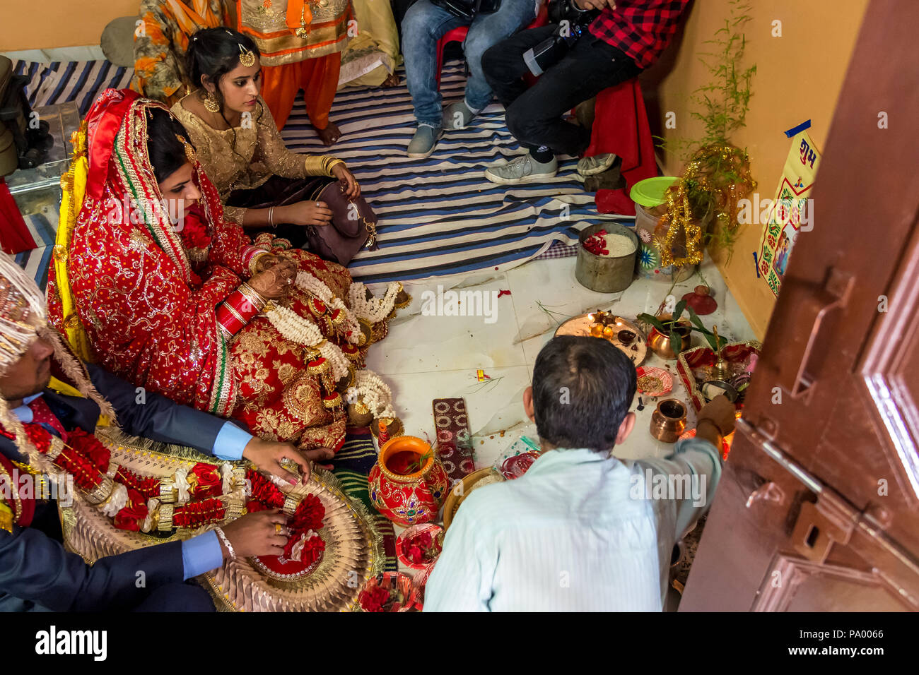 A traditional wedding in a small village in the Indian province. India ...