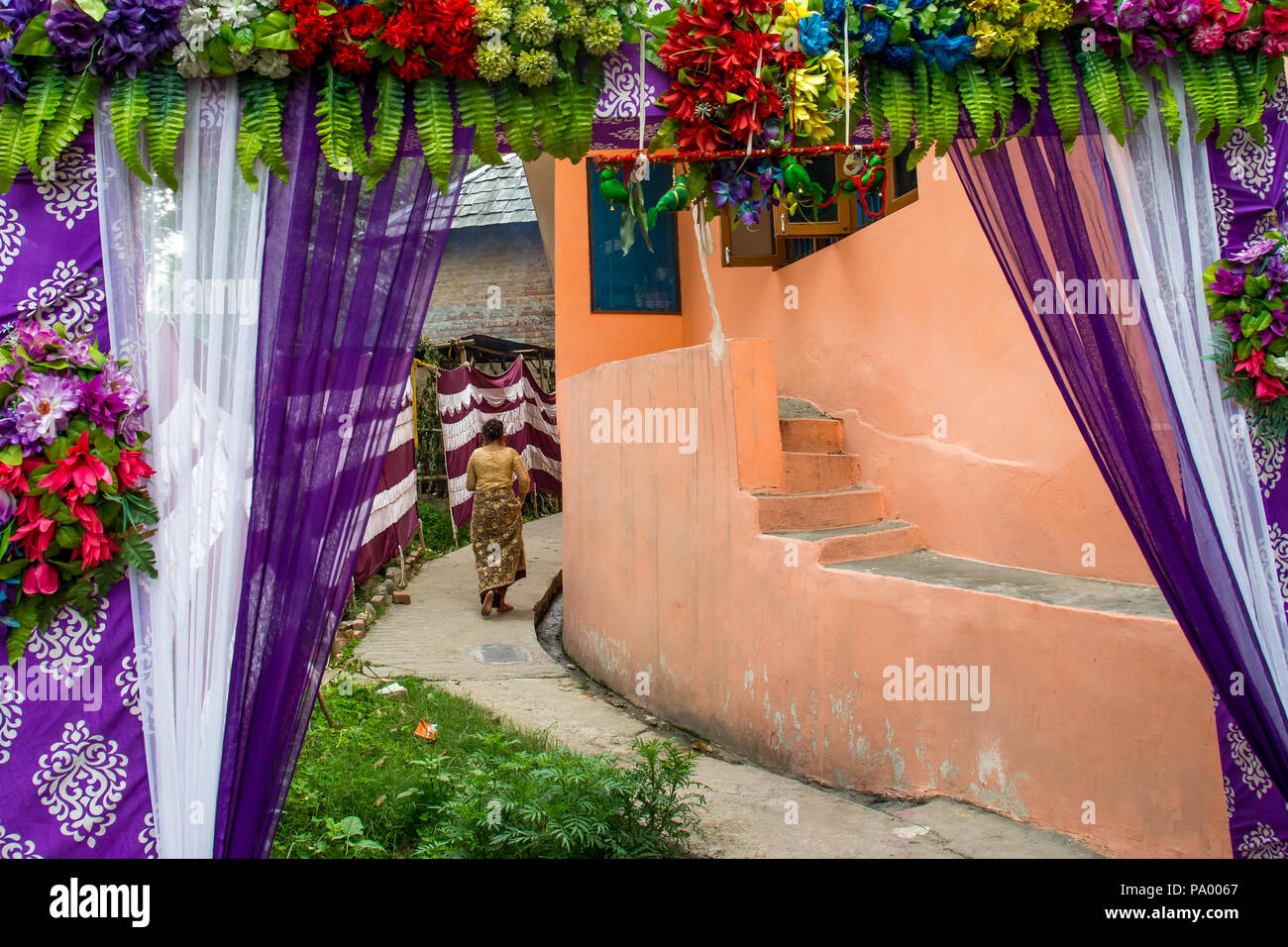 A traditional wedding in a small village in the Indian province. India ...
