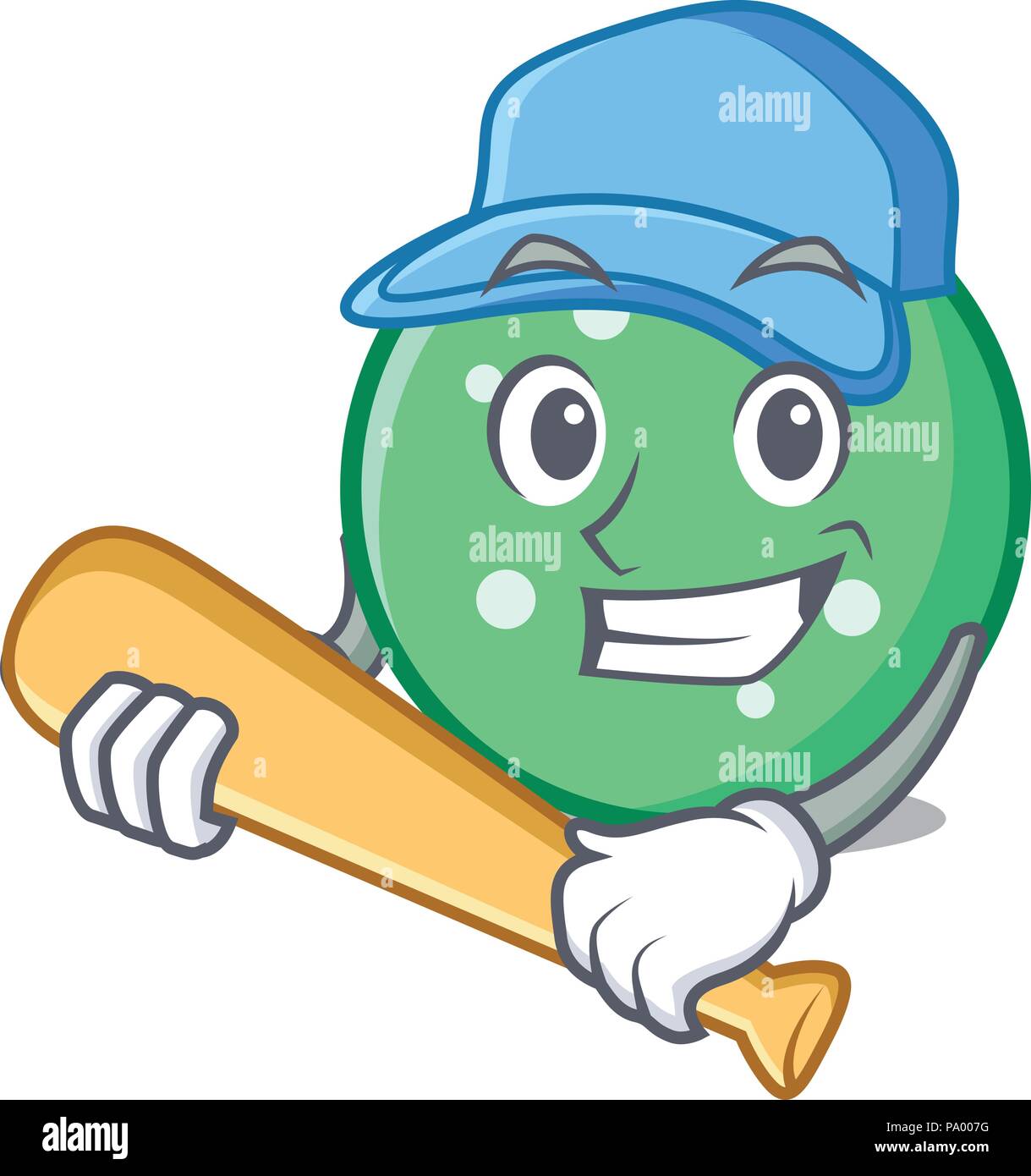 Playing baseball circle character cartoon style vector illustration ...