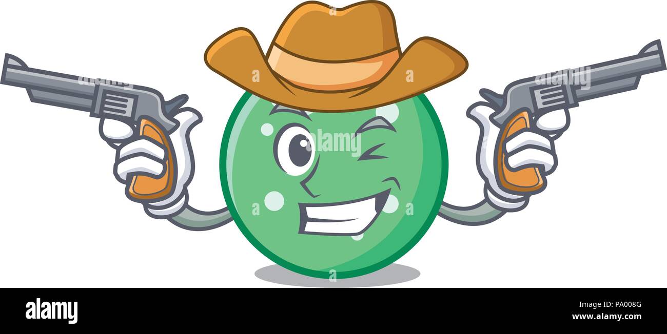 Cowboy circle character cartoon style vector illustration Stock Vector ...