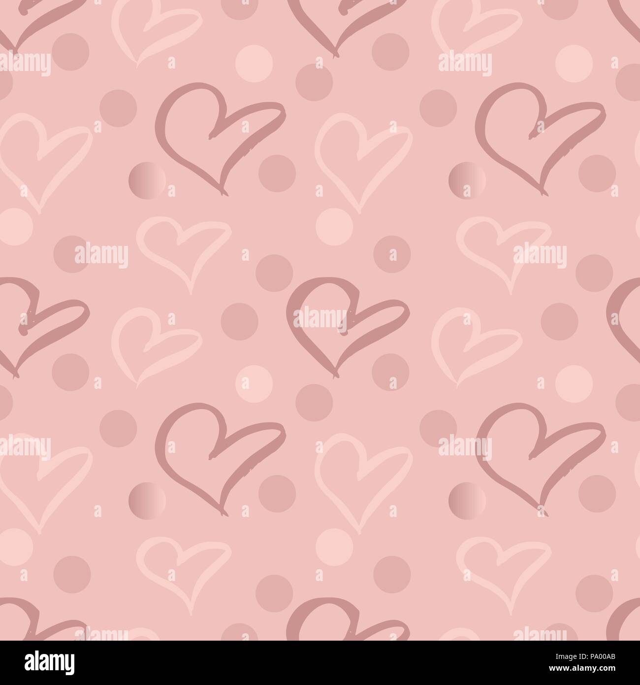 Seamless pink heart pattern. Romantic background. Vector illustration ...