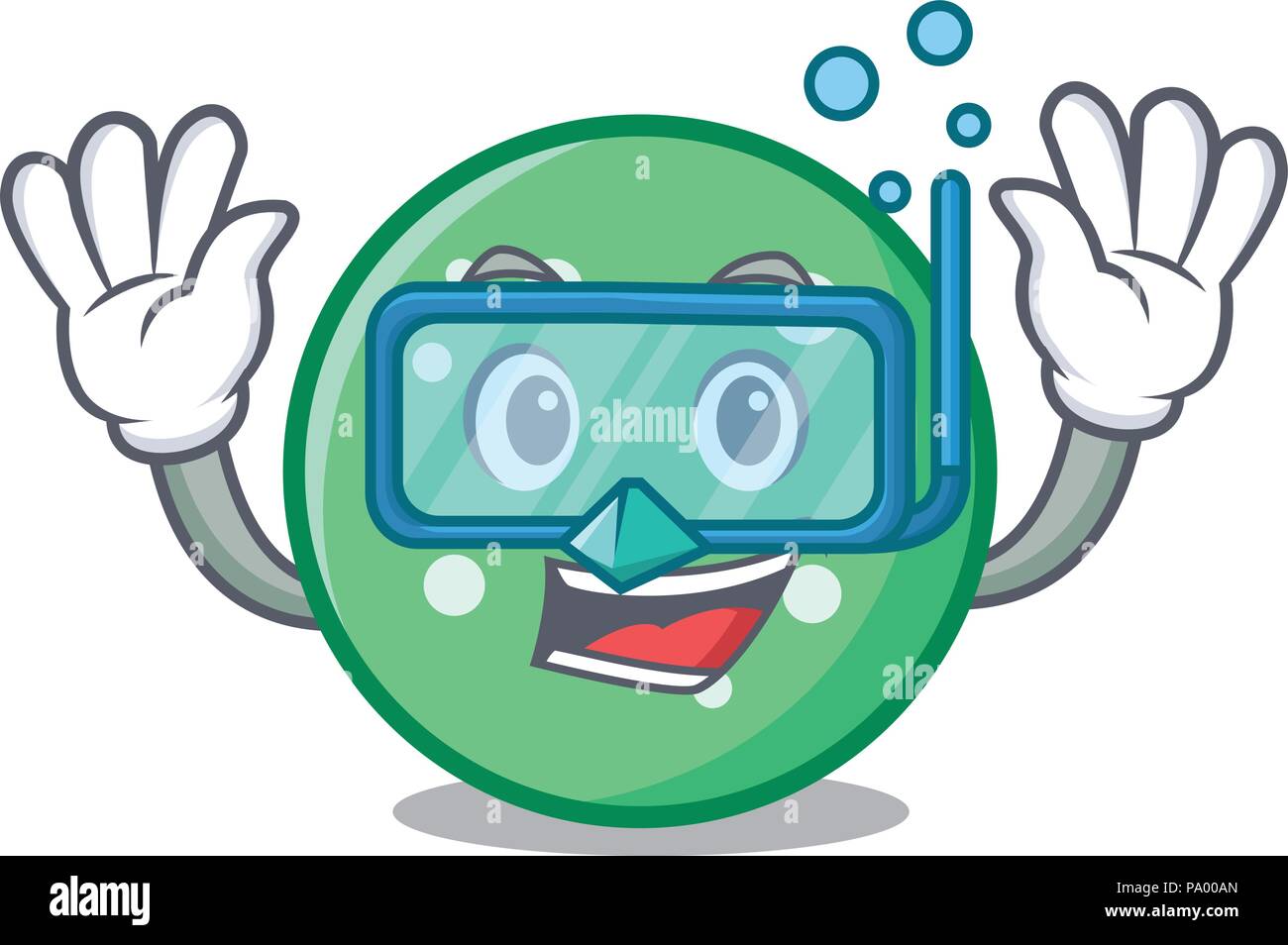 Diving circle character cartoon style vector illustration Stock Vector ...