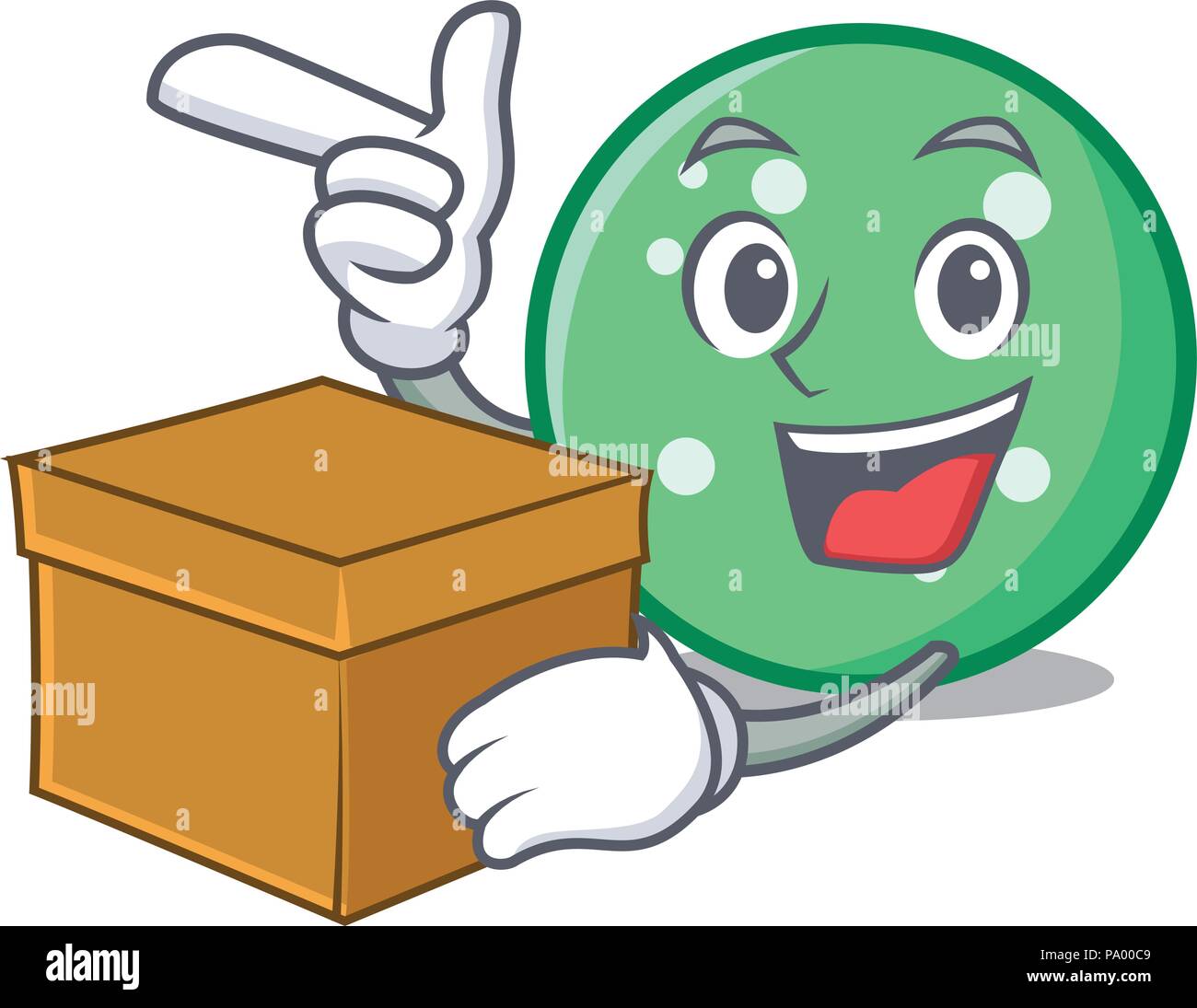 With box circle character cartoon style vector illustration Stock ...