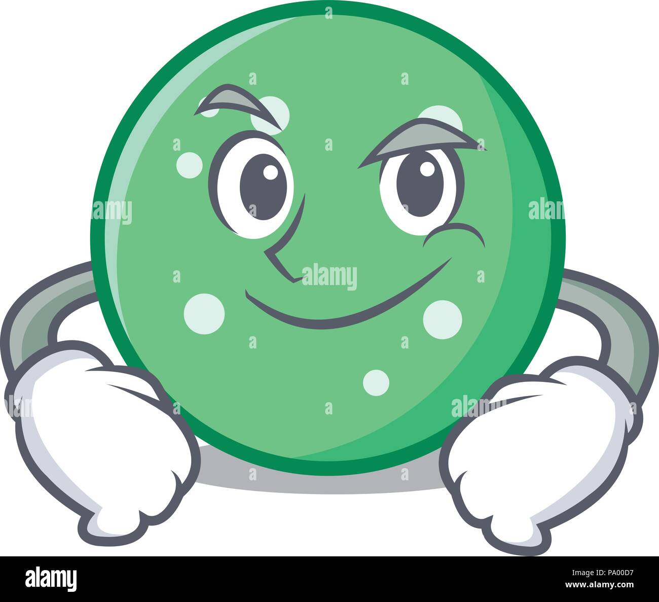 Smirking circle character cartoon style vector illustration Stock ...