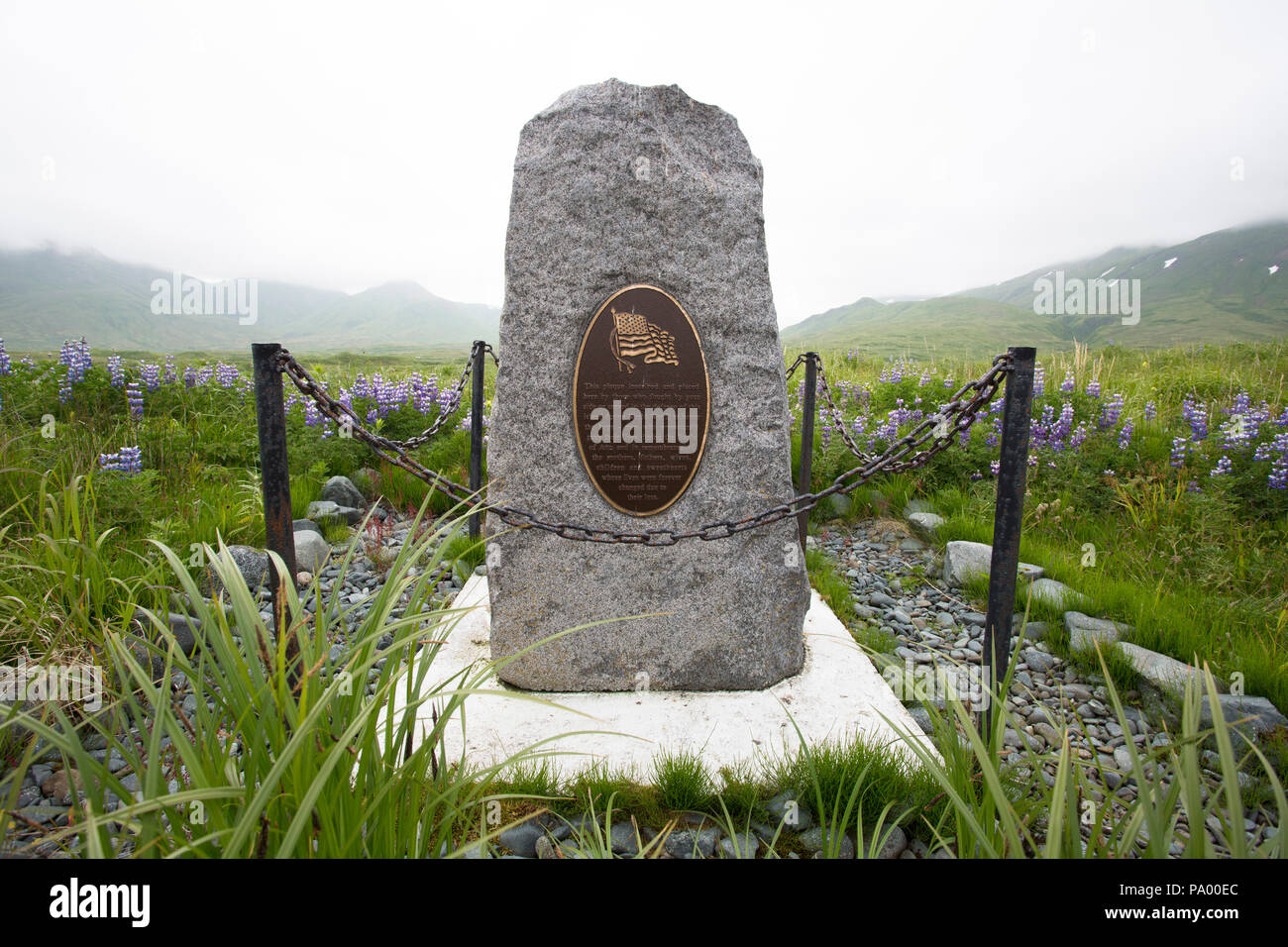 Plaque, Attu, Aleutian Islands, Alaska Stock Photo - Alamy