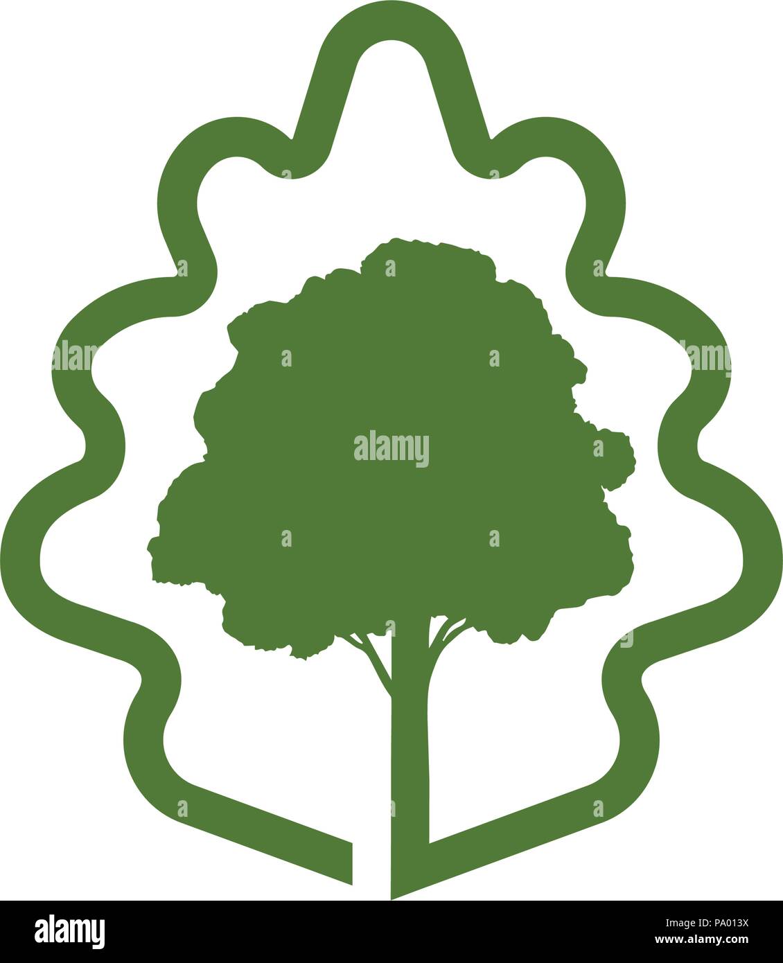 Oak tree silhouette white background hi-res stock photography and ...