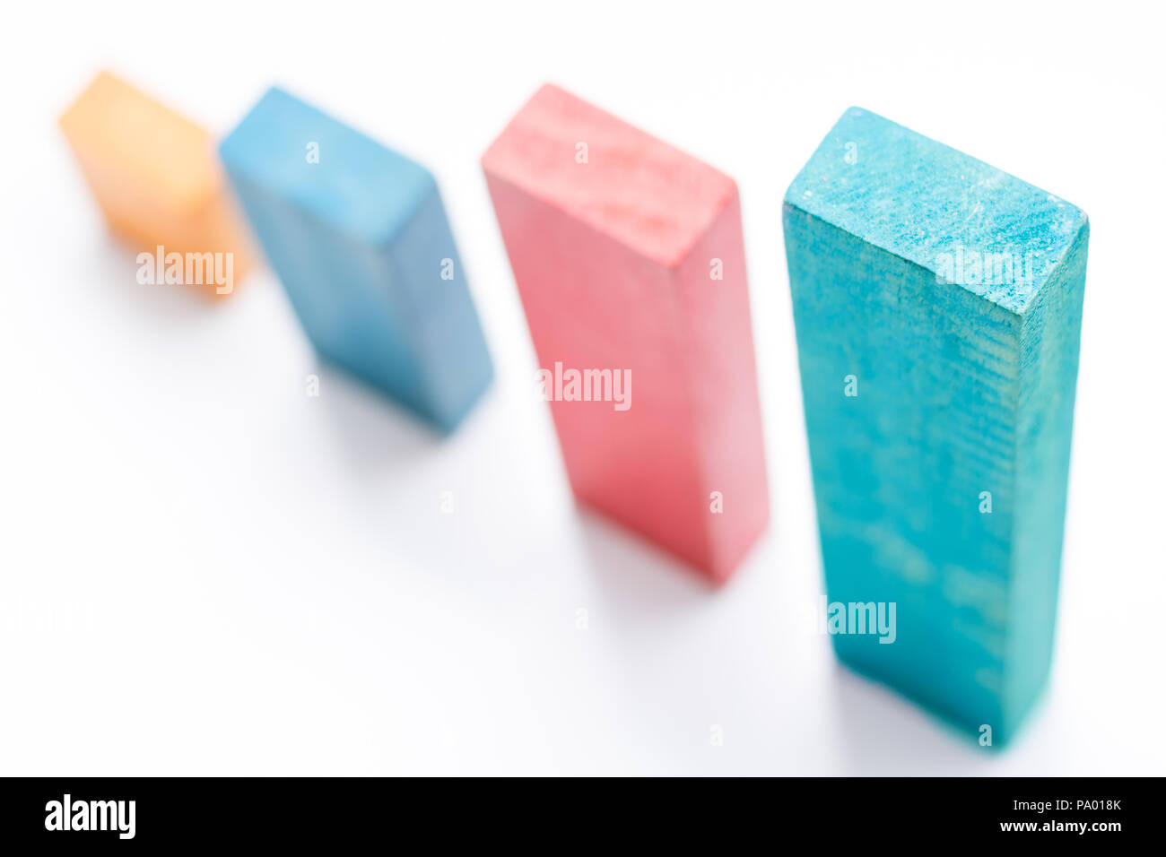 Four colourful blocks used as progress bars on a white background Stock ...