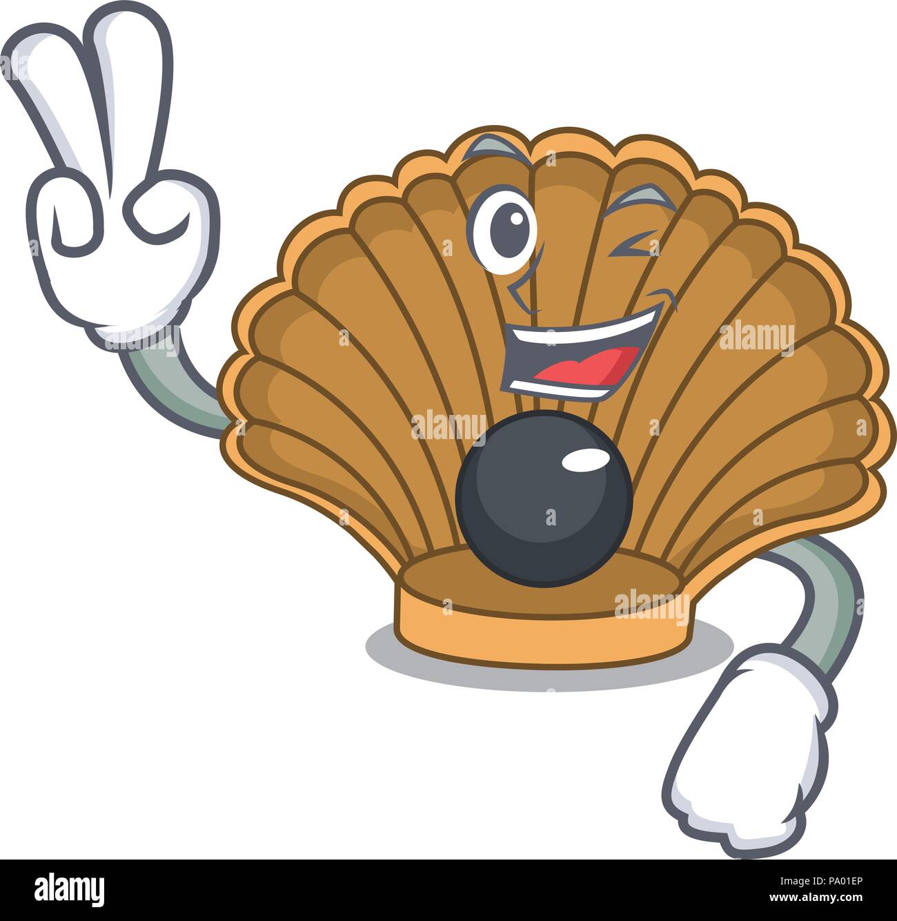 Two finger shell with pearl character cartoon Stock Vector Image & Art ...