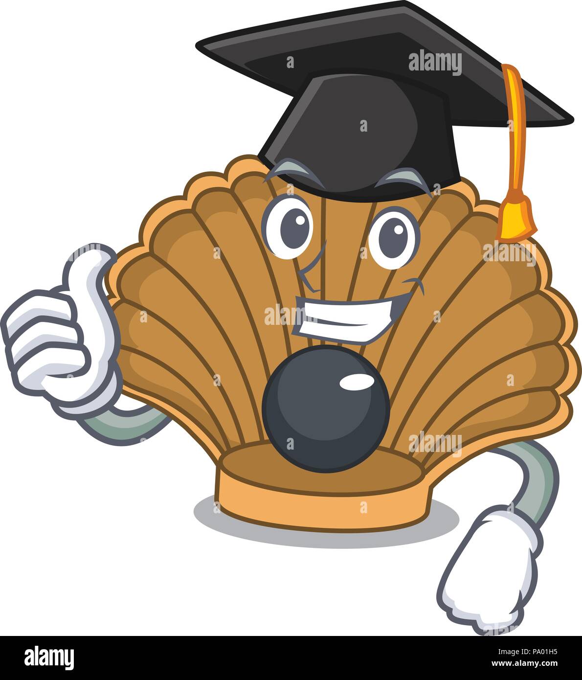 Graduation shell with pearl character cartoon Stock Vector Image & Art ...