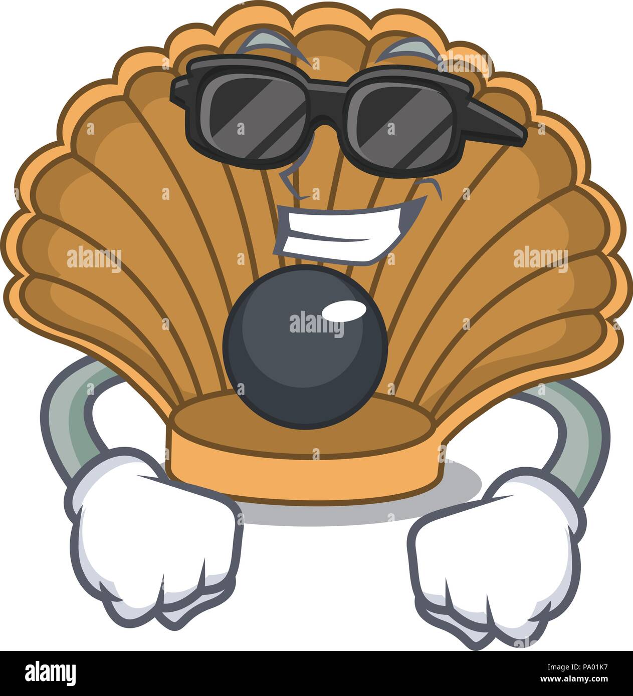 Super cool shell with pearl character cartoon Stock Vector Image & Art ...