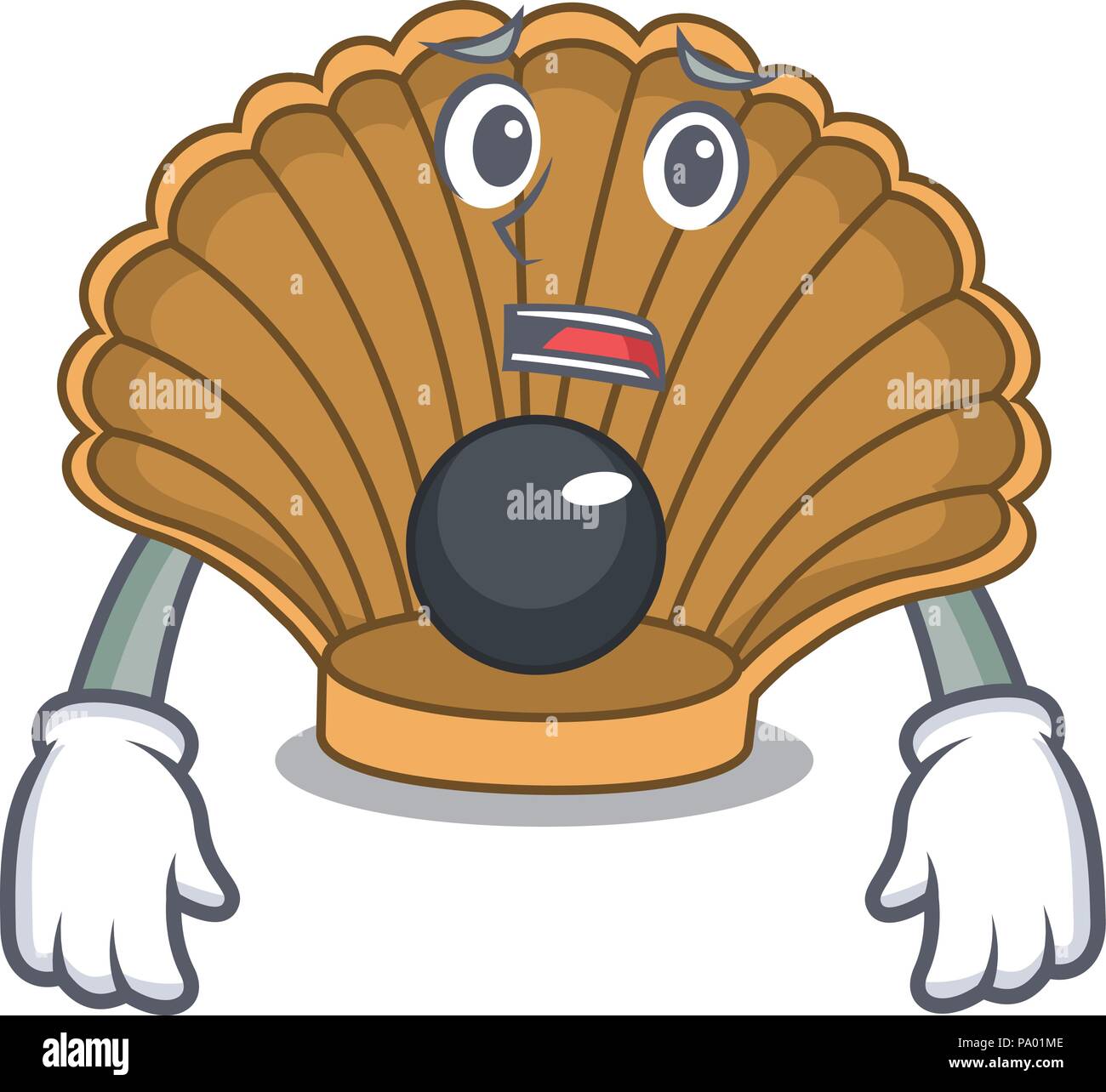 Afraid shell with pearl mascot cartoon Stock Vector Image & Art - Alamy