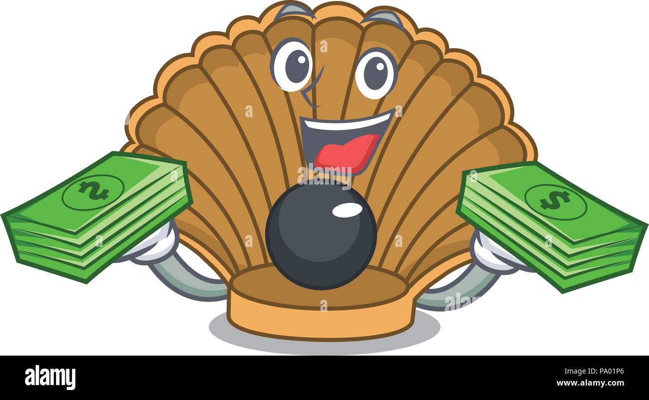 With money bag shell with pearl mascot cartoon Stock Vector Image & Art ...