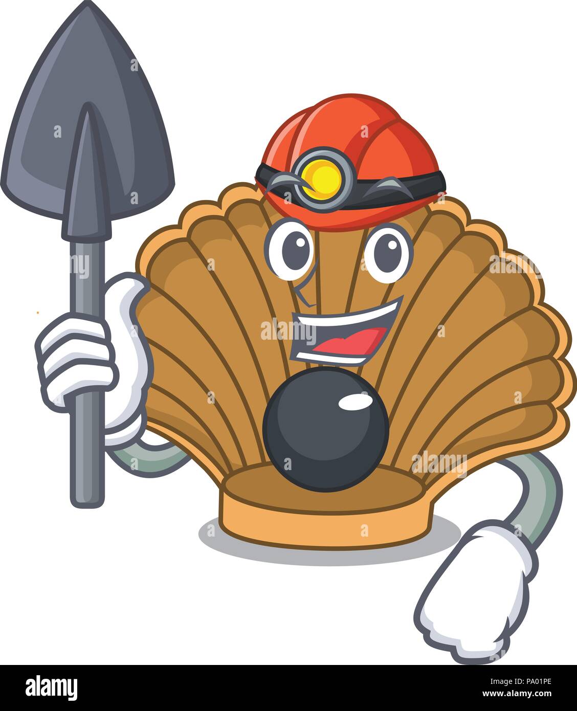 Miner shell with pearl mascot cartoon Stock Vector Image & Art - Alamy