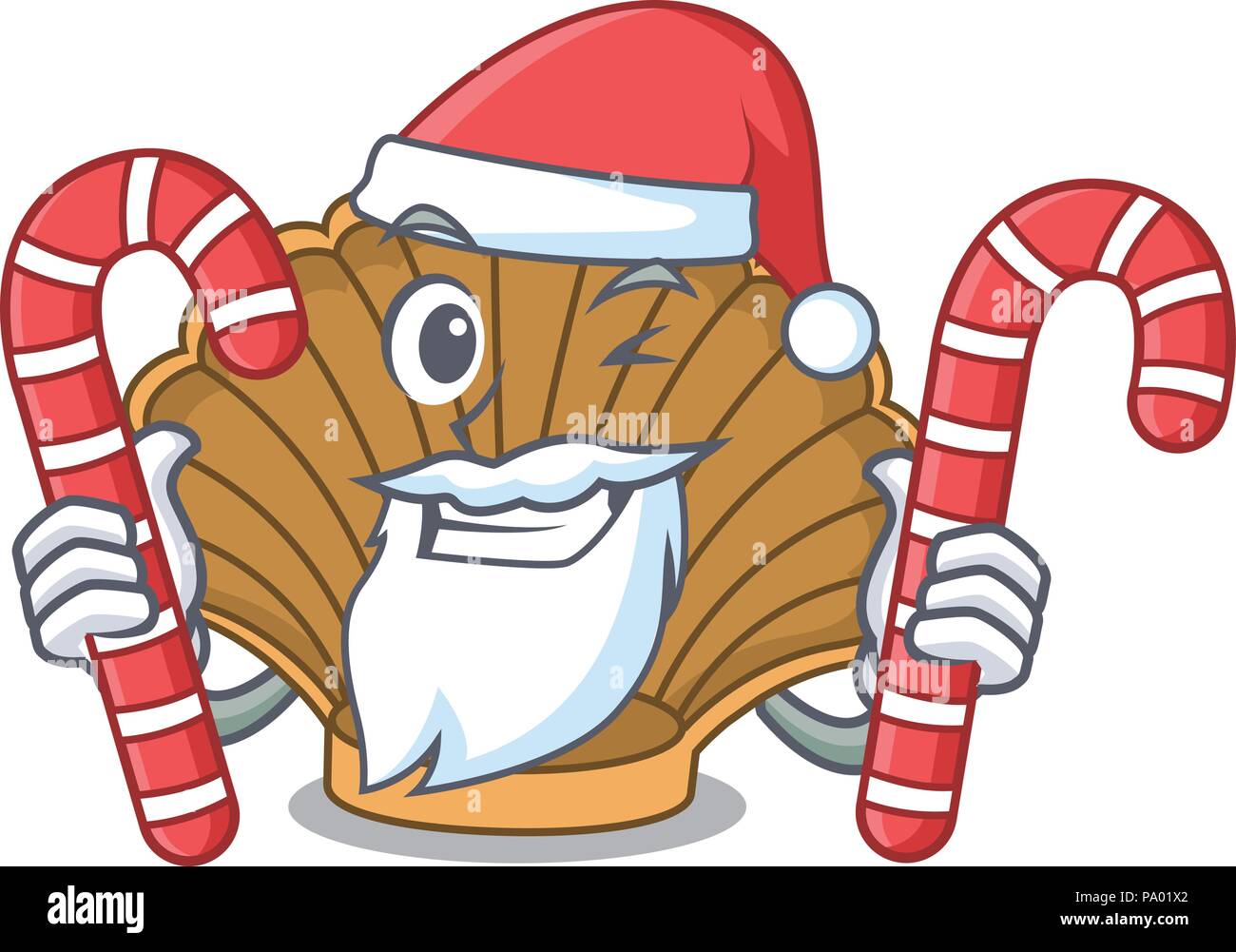 Santa with candy shell with pearl mascot cartoon Stock Vector Image ...