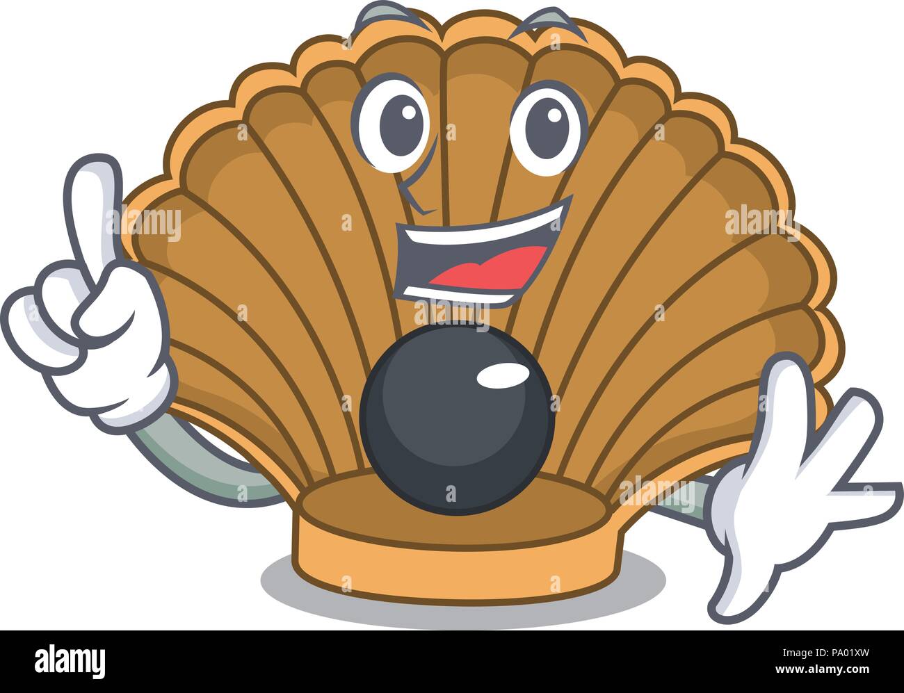 Finger shell with pearl mascot cartoon Stock Vector Image & Art - Alamy