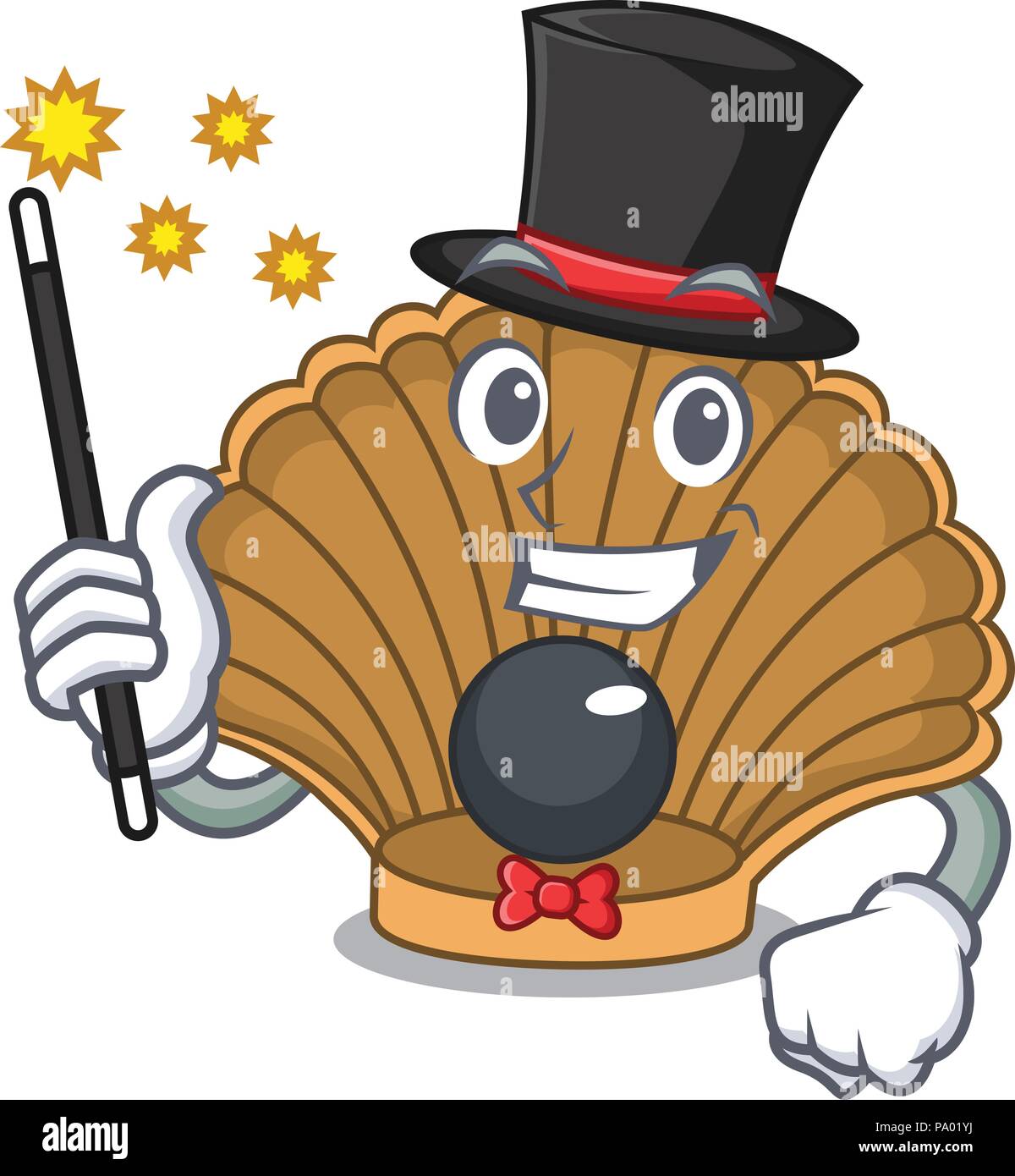 Magician shell with pearl mascot cartoon Stock Vector Image & Art - Alamy