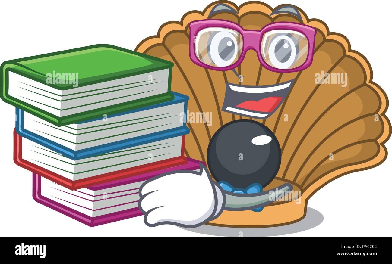 Student with book shell with pearl mascot cartoon Stock Vector Image ...