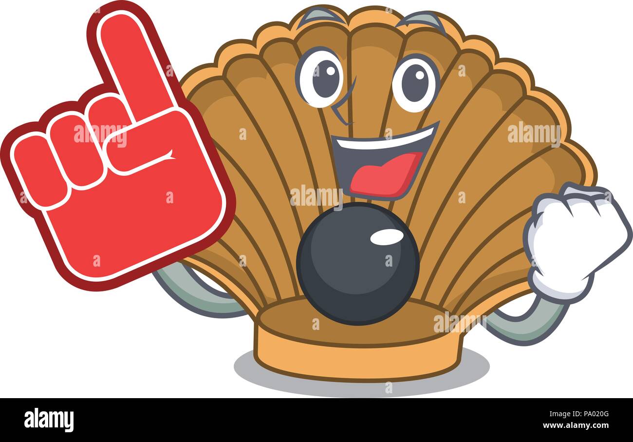 Foam finger shell with pearl mascot cartoon Stock Vector Image & Art ...