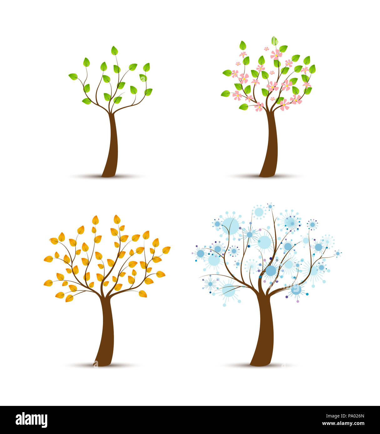 Four seasons landscape vector Cut Out Stock Images & Pictures - Alamy