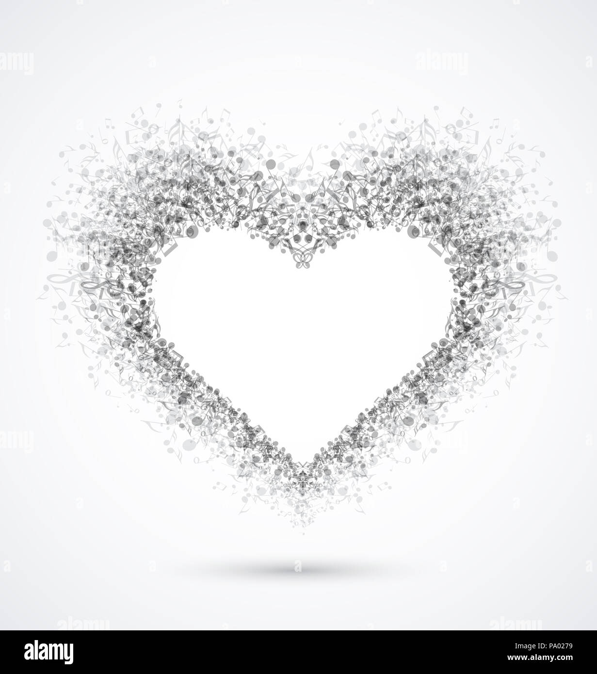 Heart made of musical notes Stock Photo - Alamy