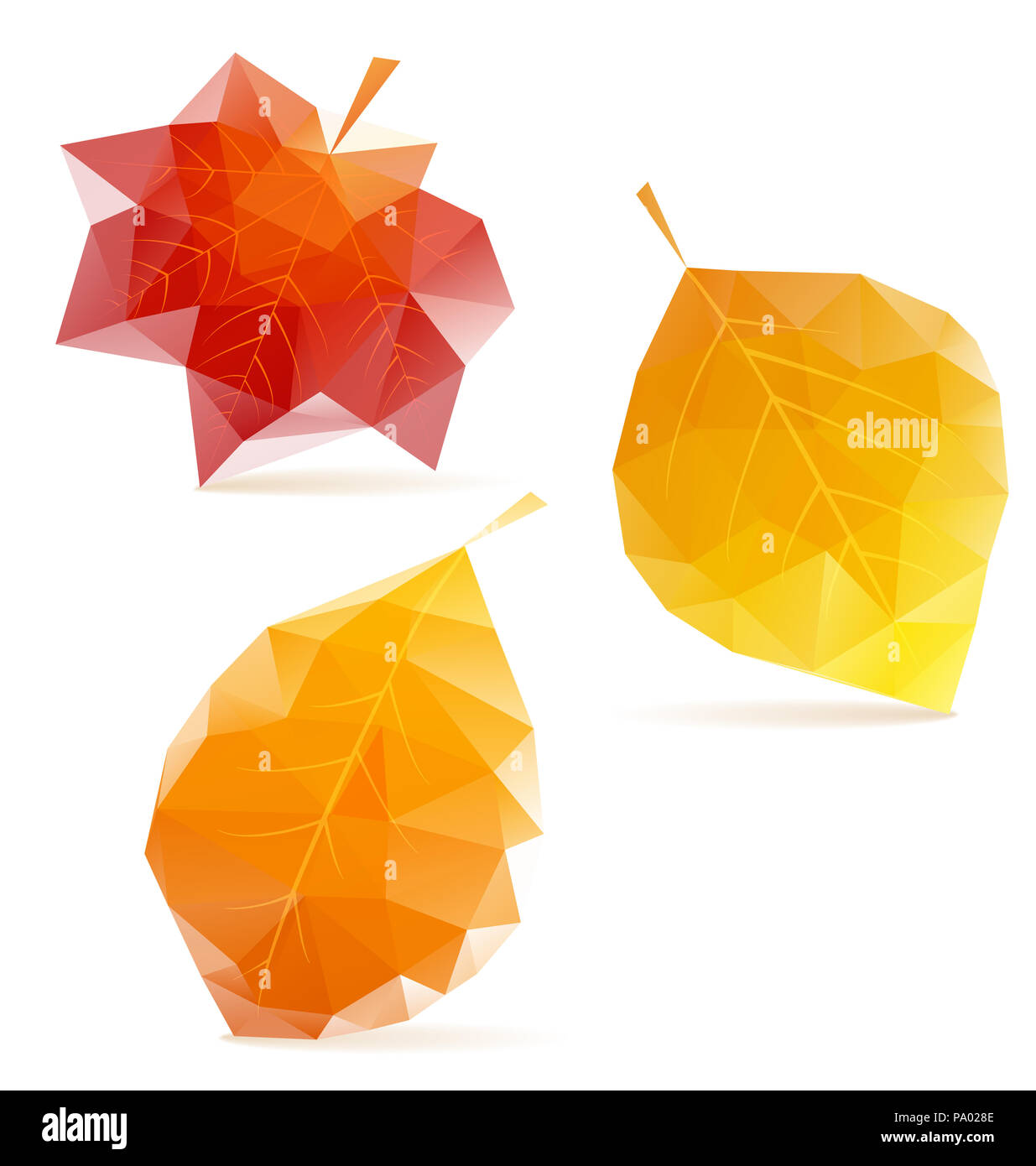 Vector autumn leaves of triangles Stock Photo - Alamy