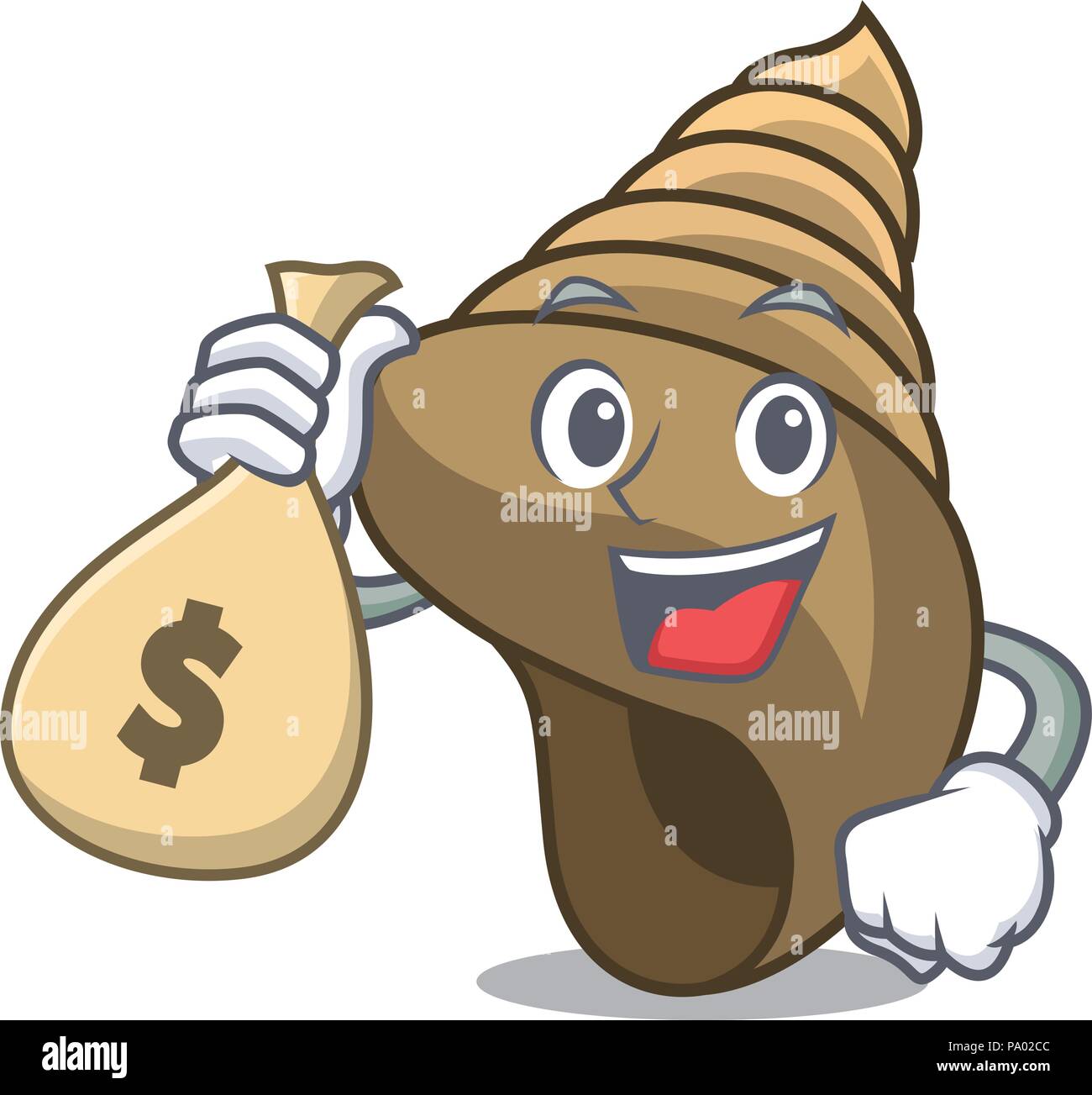 With money bag spiral shell character cartoon Stock Vector Image & Art ...