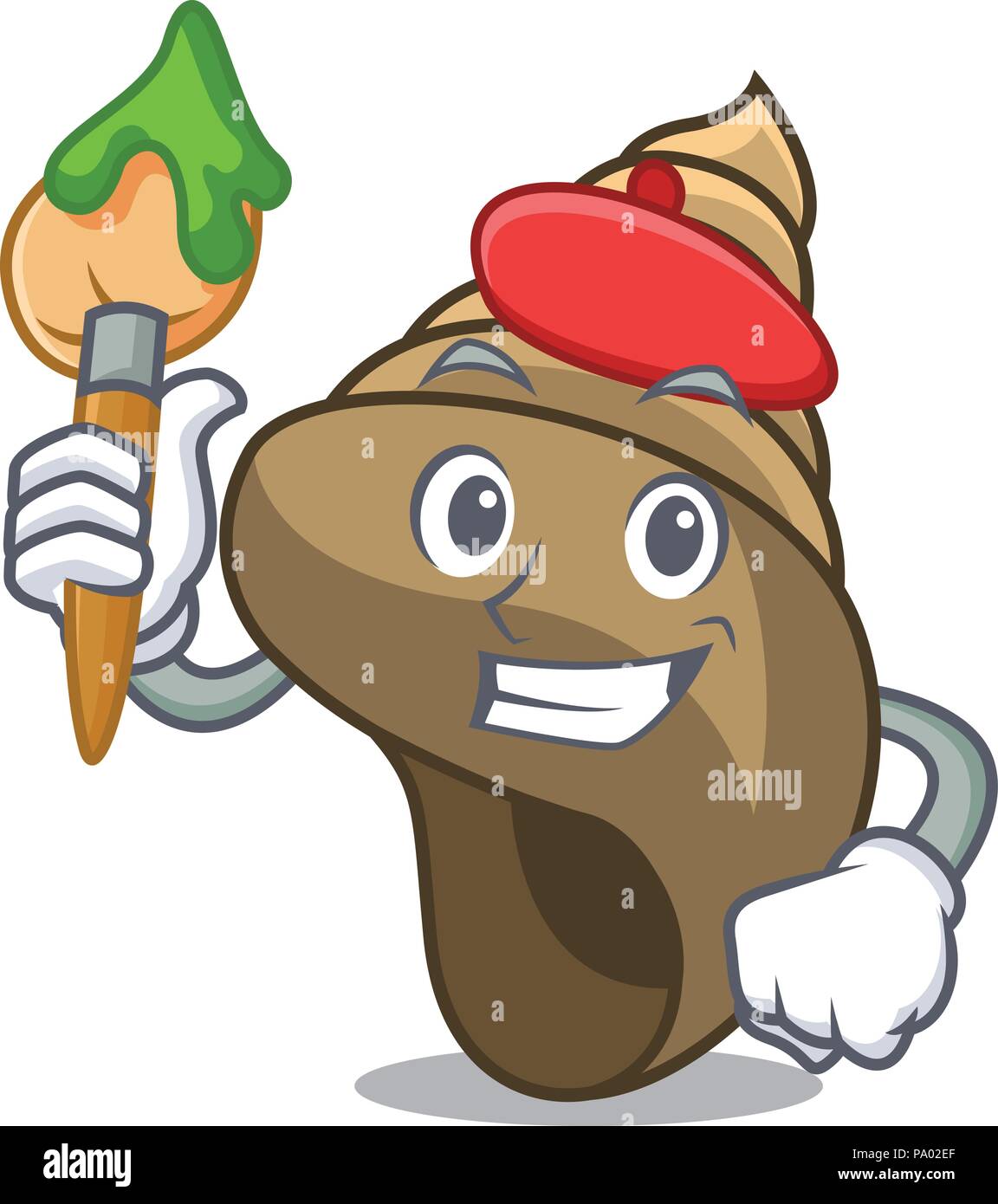 Artist spiral shell character cartoon Stock Vector Image & Art - Alamy