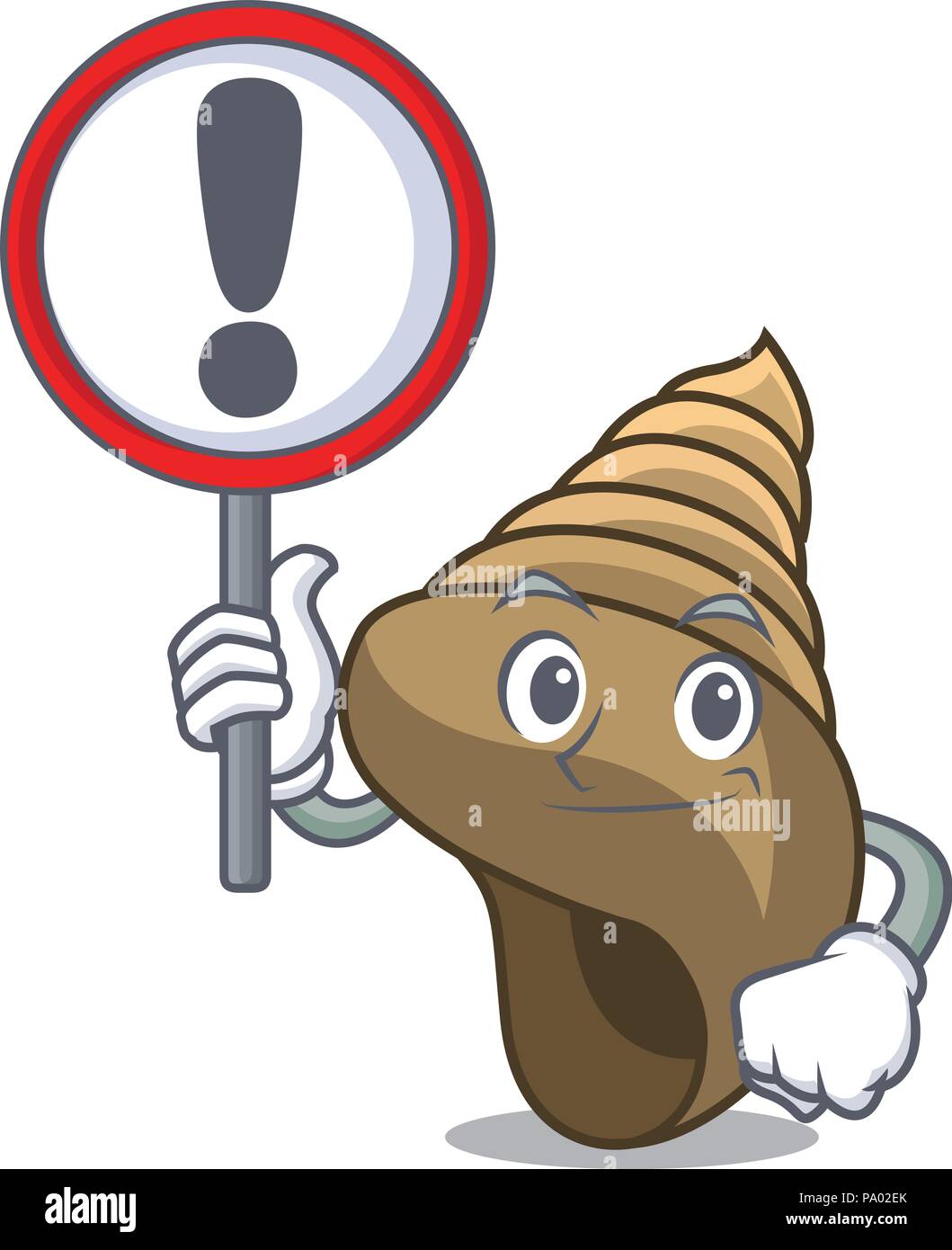 With sign spiral shell character cartoon Stock Vector Image & Art - Alamy