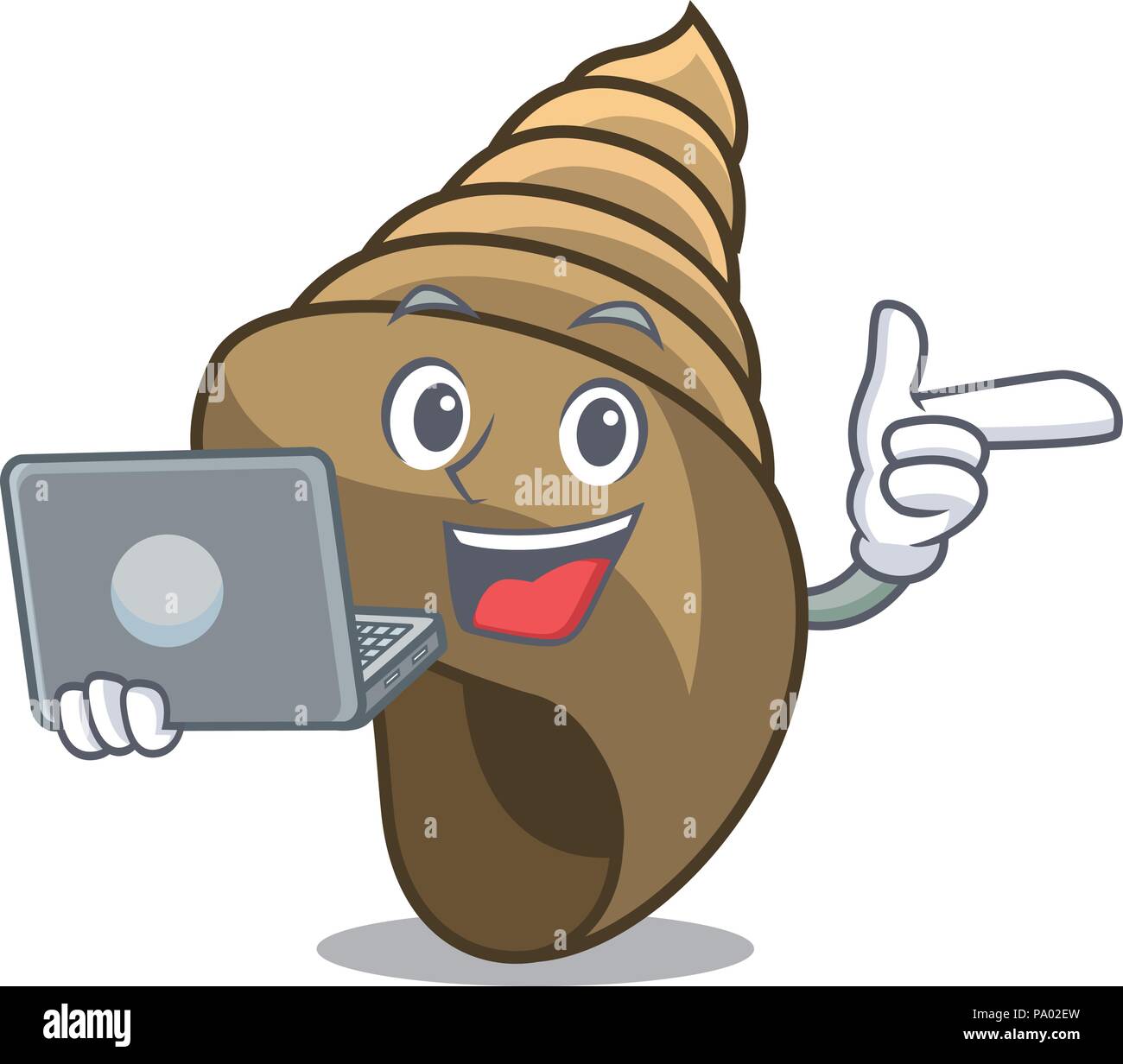 With laptop spiral shell character cartoon Stock Vector Image & Art - Alamy