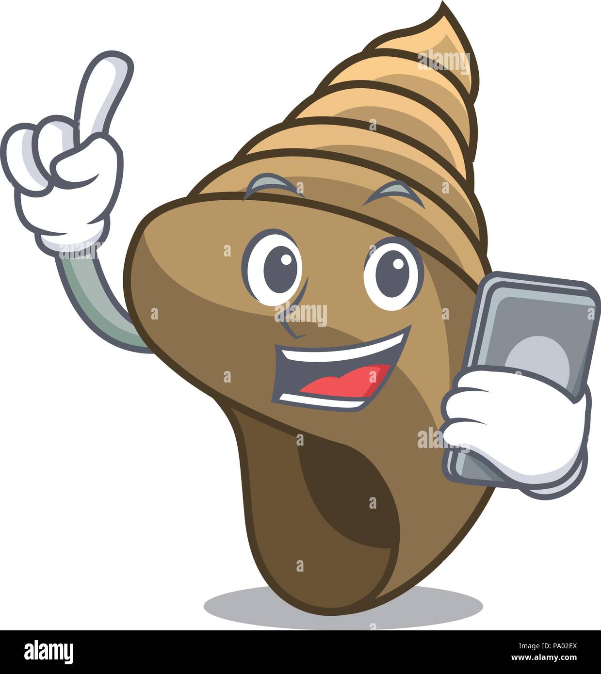 With phone spiral shell character cartoon Stock Vector Image & Art - Alamy