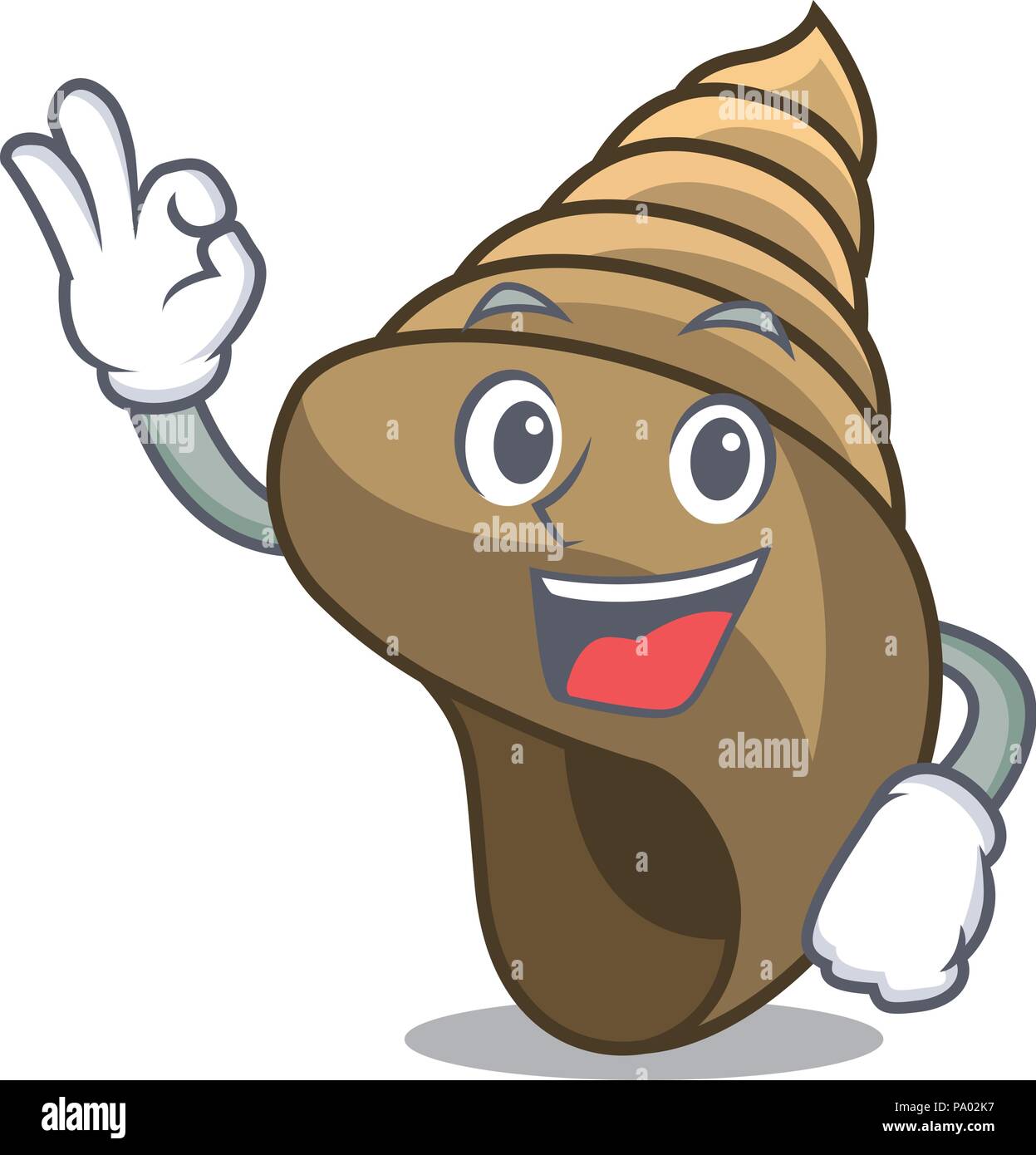 Okay spiral shell character cartoon Stock Vector Image & Art - Alamy