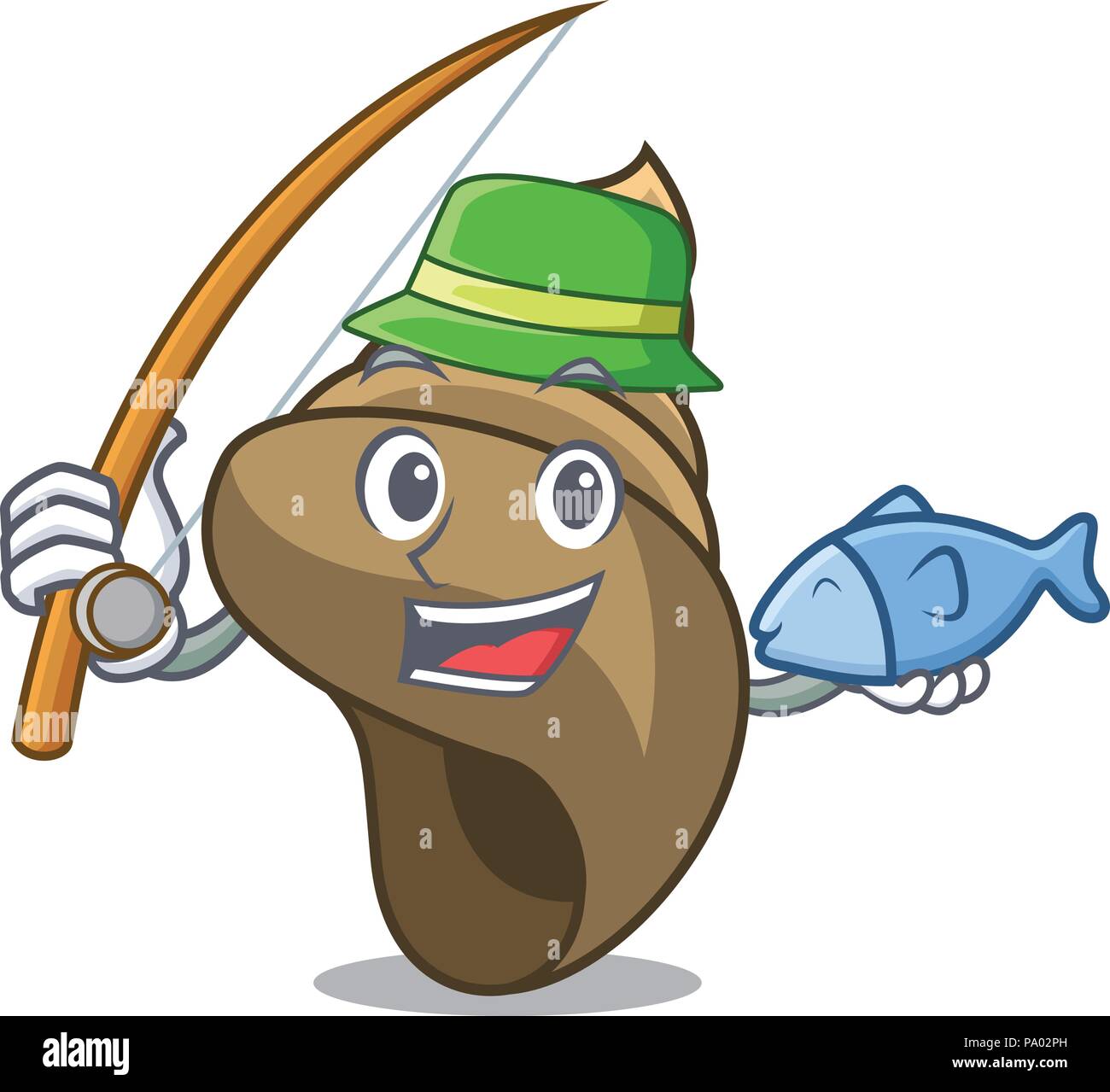 Fishing spiral shell mascot cartoon Stock Vector Image & Art - Alamy