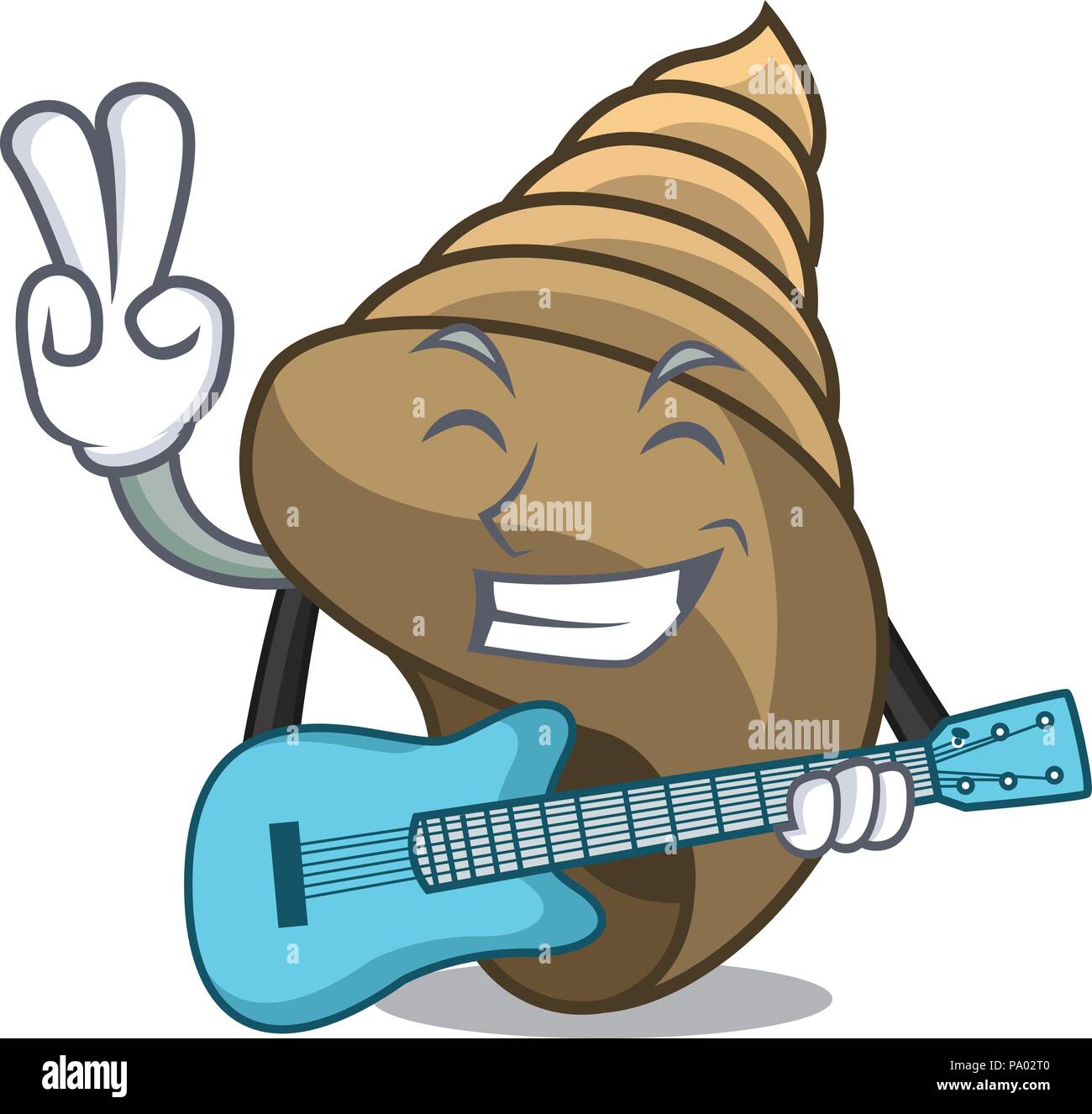 With guitar spiral shell mascot cartoon Stock Vector Image & Art - Alamy