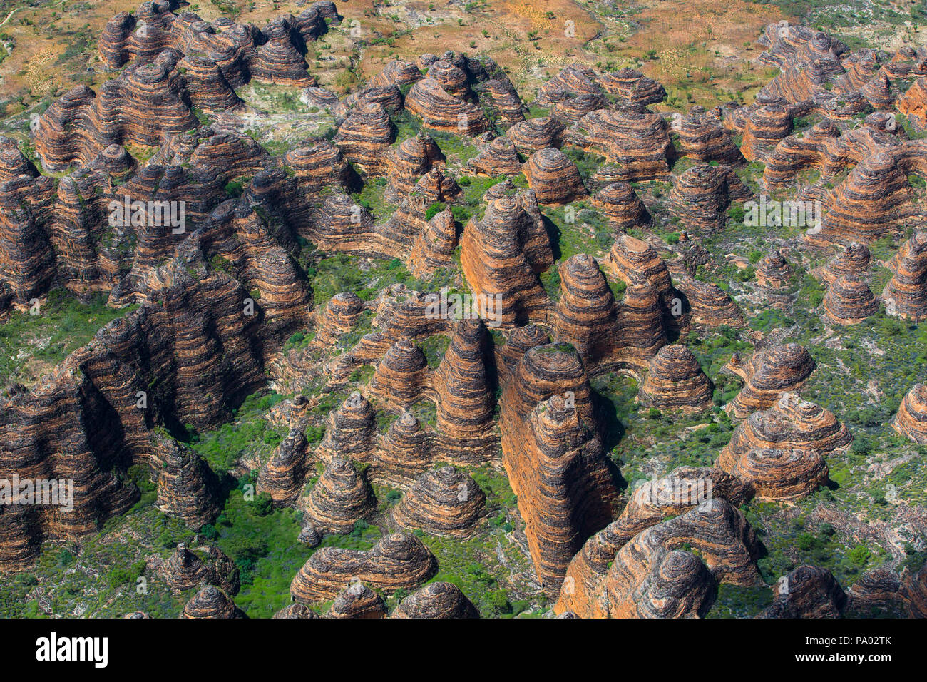 Aerial view of the Bungle Bungle Range in Purnululu National Park ...