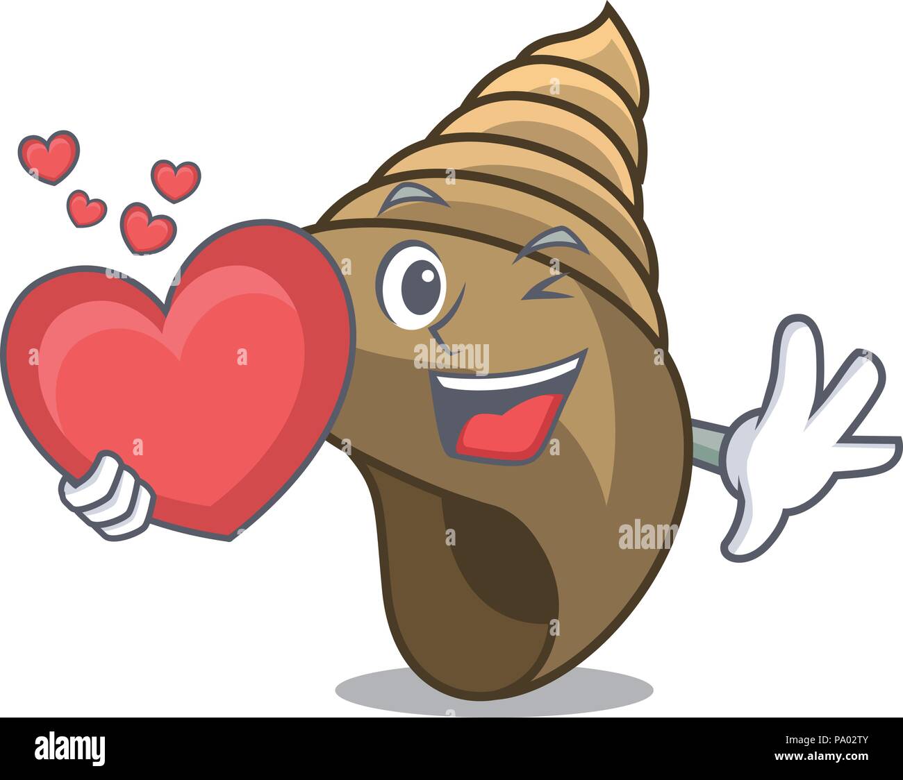With heart spiral shell mascot cartoon Stock Vector Image & Art - Alamy