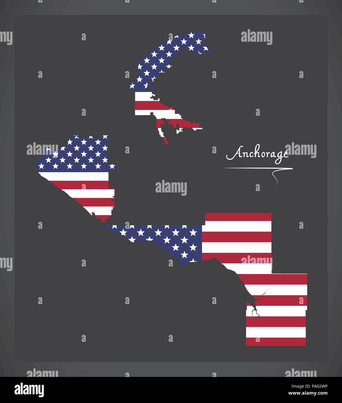 Anchorage county map Stock Vector Images - Alamy