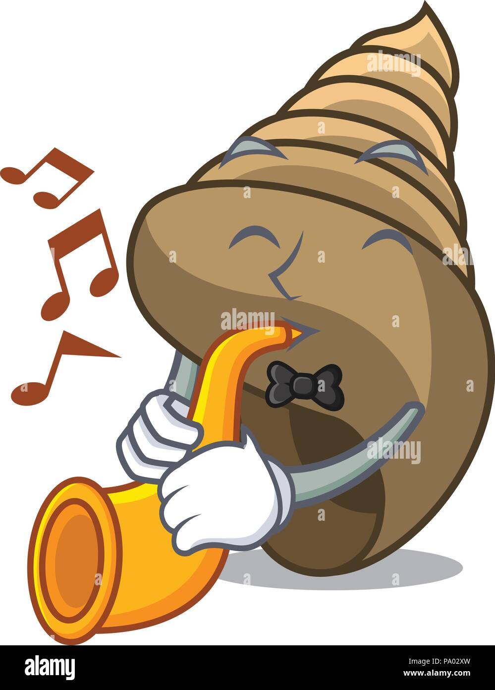 With trumpet spiral shell mascot cartoon Stock Vector Image & Art - Alamy