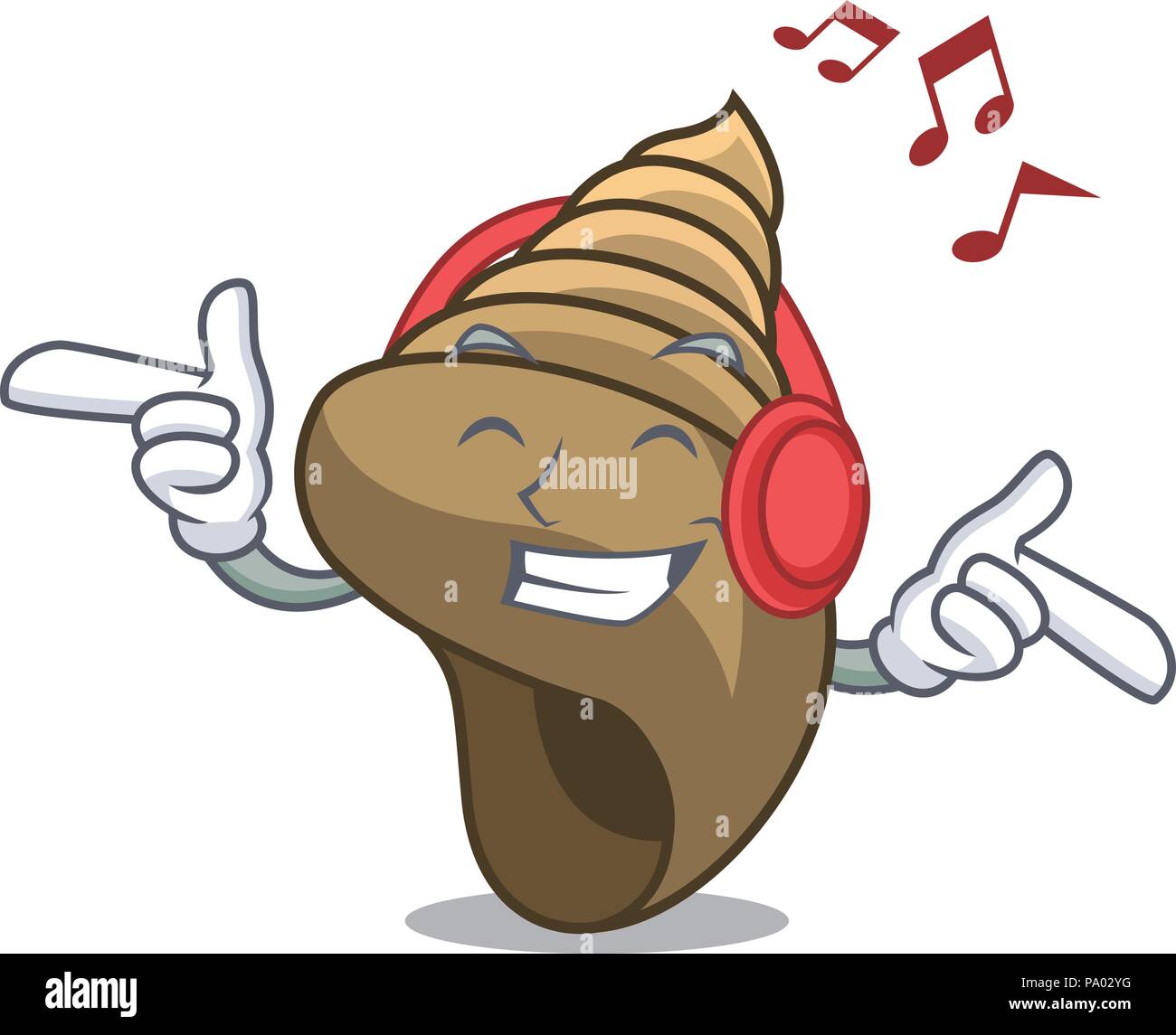 Listening music spiral shell mascot cartoon Stock Vector Image & Art ...