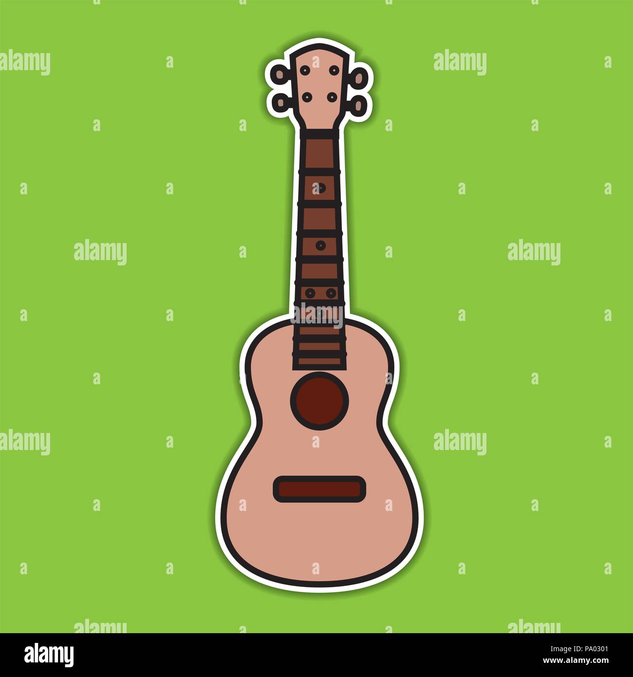 Concert Ukulele - Hawaiian string musical instrument Stock Vector Image ...