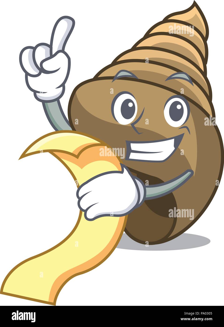 With menu spiral shell mascot cartoon Stock Vector Image & Art - Alamy
