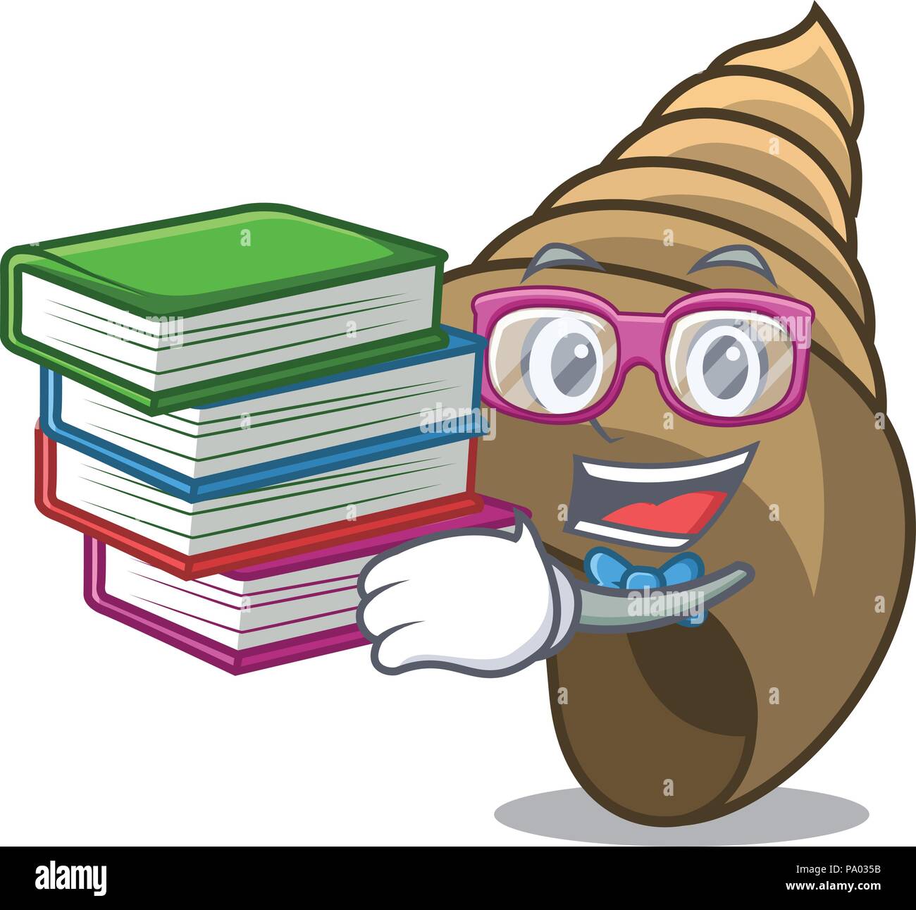 Student with book spiral shell mascot cartoon Stock Vector Image & Art ...