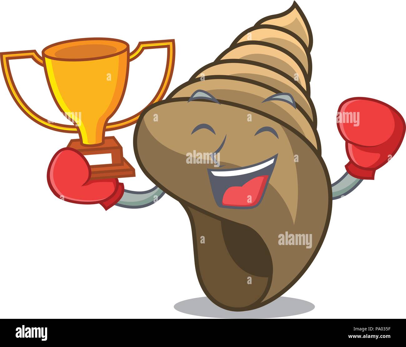 Boxing winner spiral shell mascot cartoon Stock Vector Image & Art - Alamy