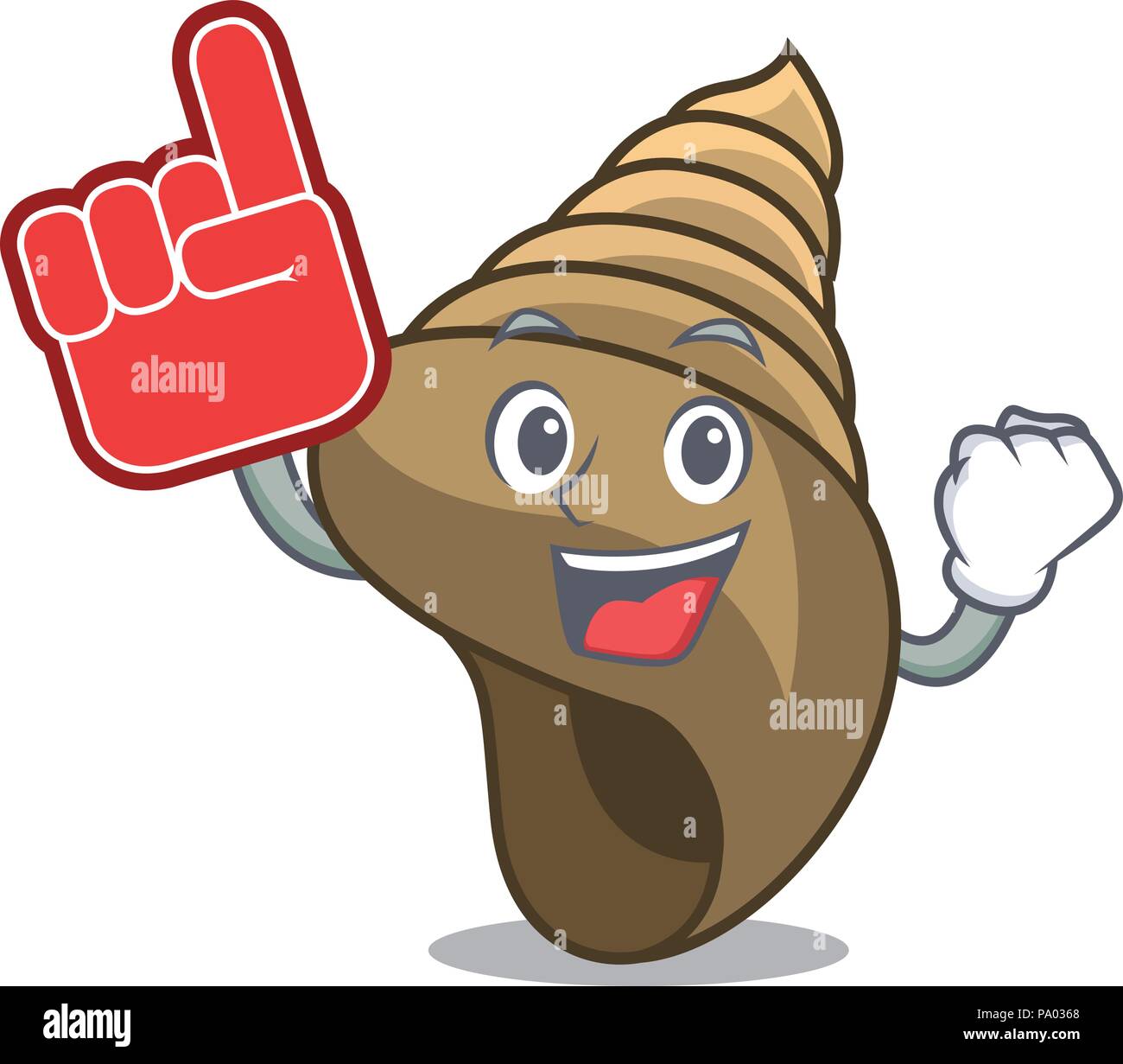 Foam finger spiral shell mascot cartoon Stock Vector Image & Art - Alamy