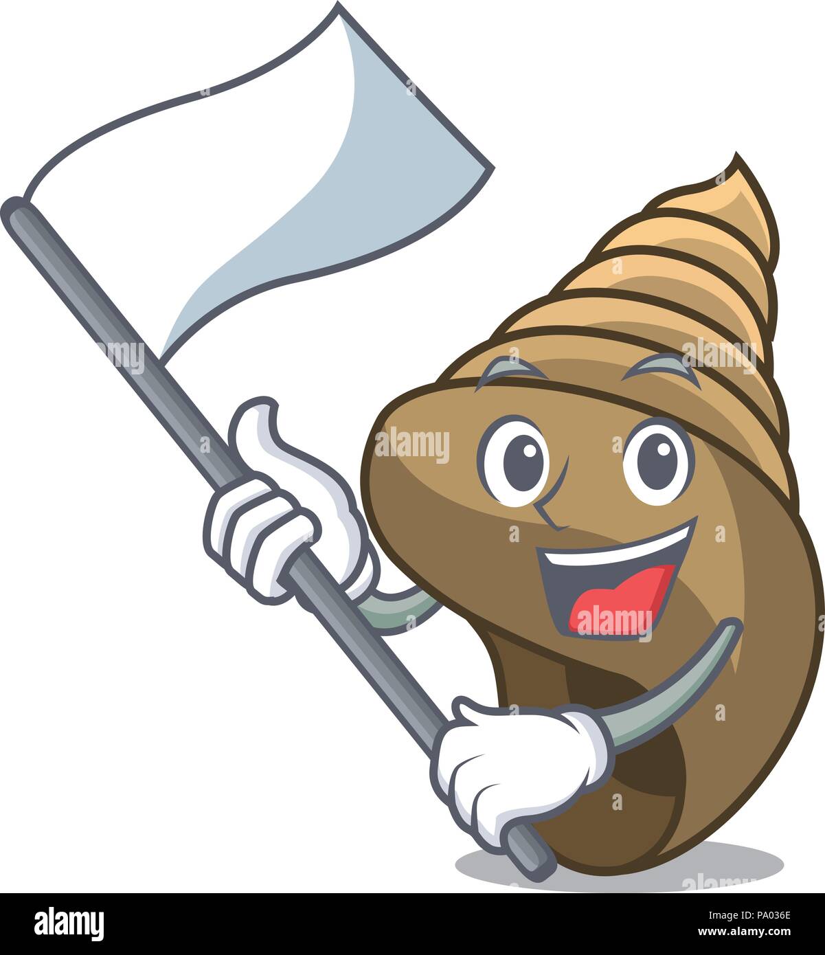 With flag spiral shell mascot cartoon Stock Vector Image & Art - Alamy